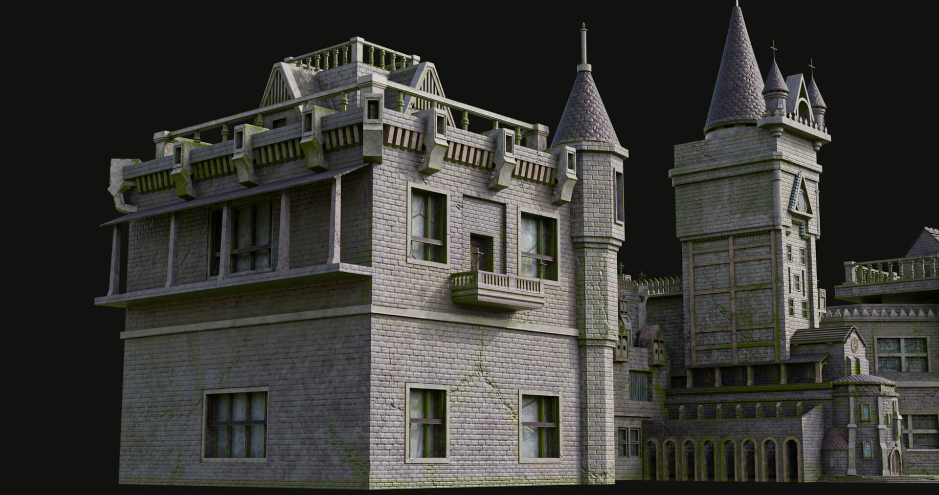 Old Haunted Castle Game Ready PBR - 3D Model by Eight Vertex