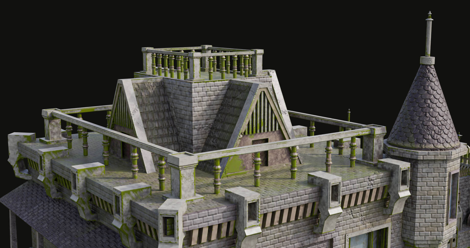 Old Haunted Castle Game Ready PBR - 3D Model by Eight Vertex