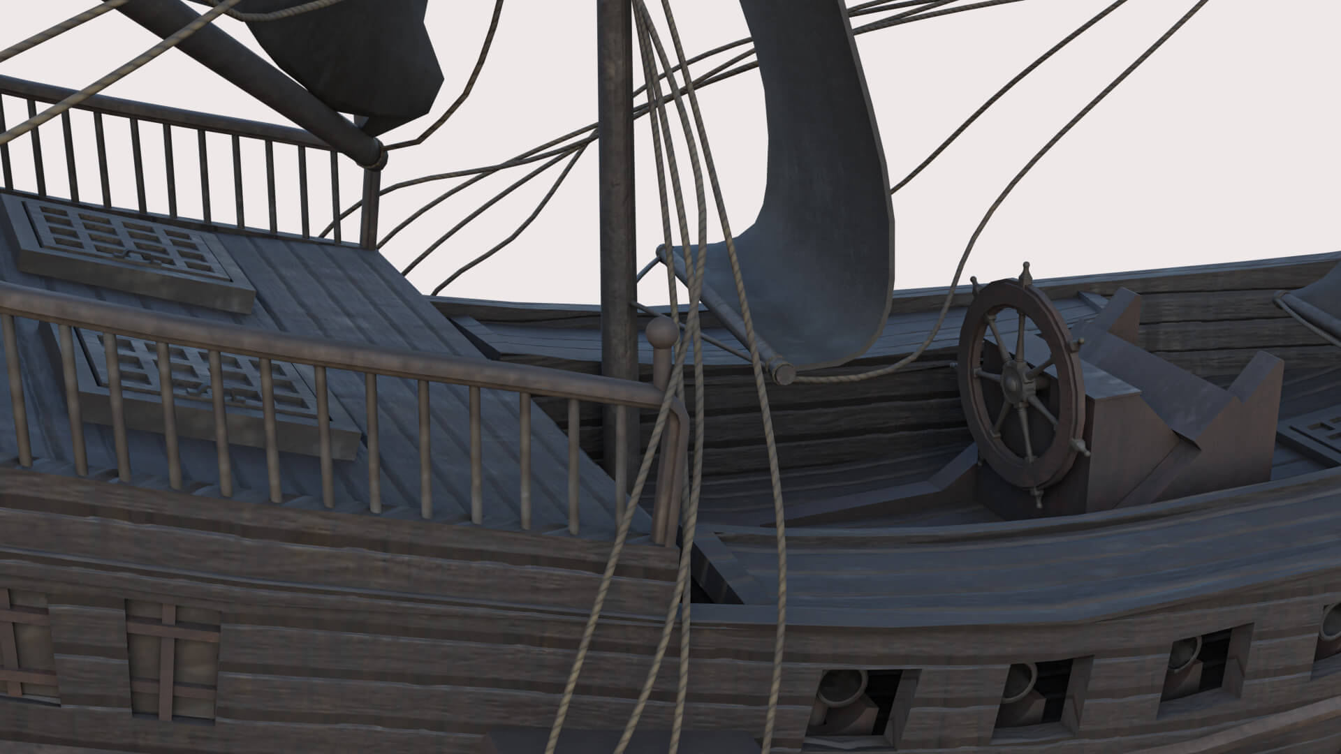 Pirate Sailing Ship All PBR Unity UE Textures Included - 3D Model by ...