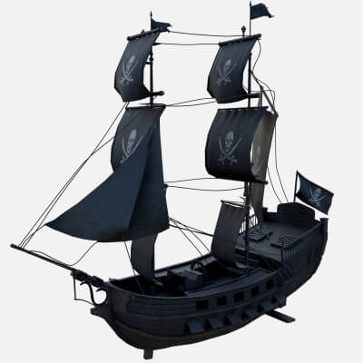 Pirate Sailing Ship All PBR Unity UE Textures Included - 3D Model by ...