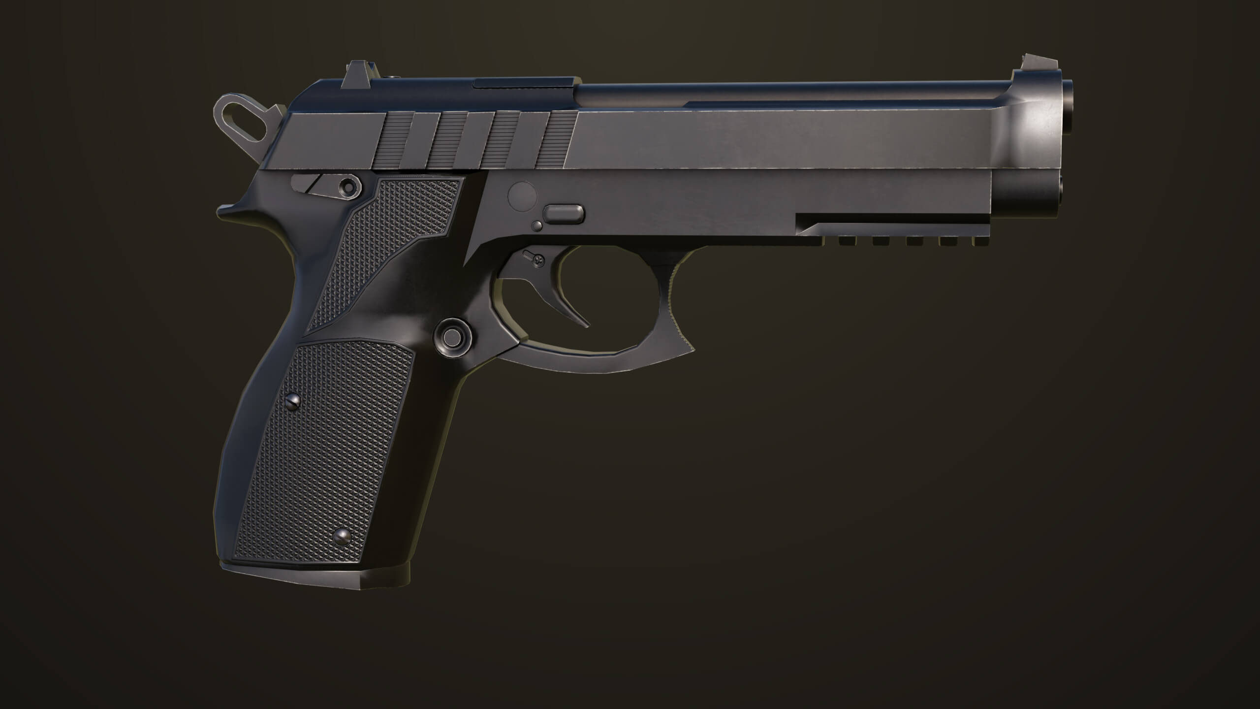 Pistol 01 All PBR Unity UE Textures Included - 3D Model by Eight Vertex