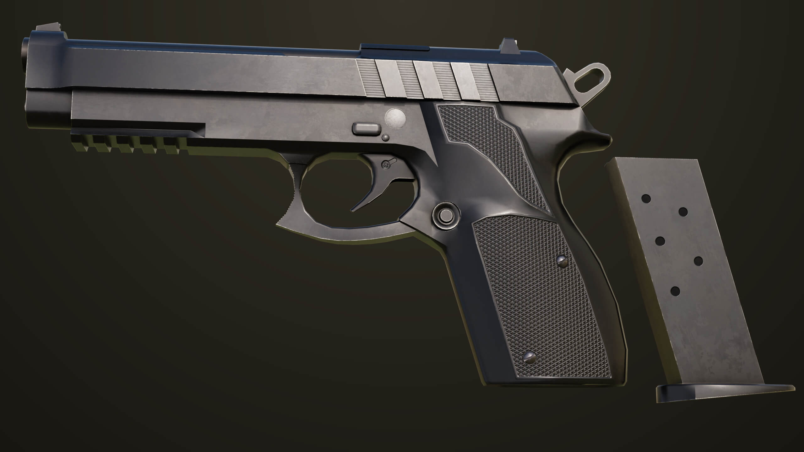 Pistol 01 All PBR Unity UE Textures Included - 3D Model by Eight Vertex