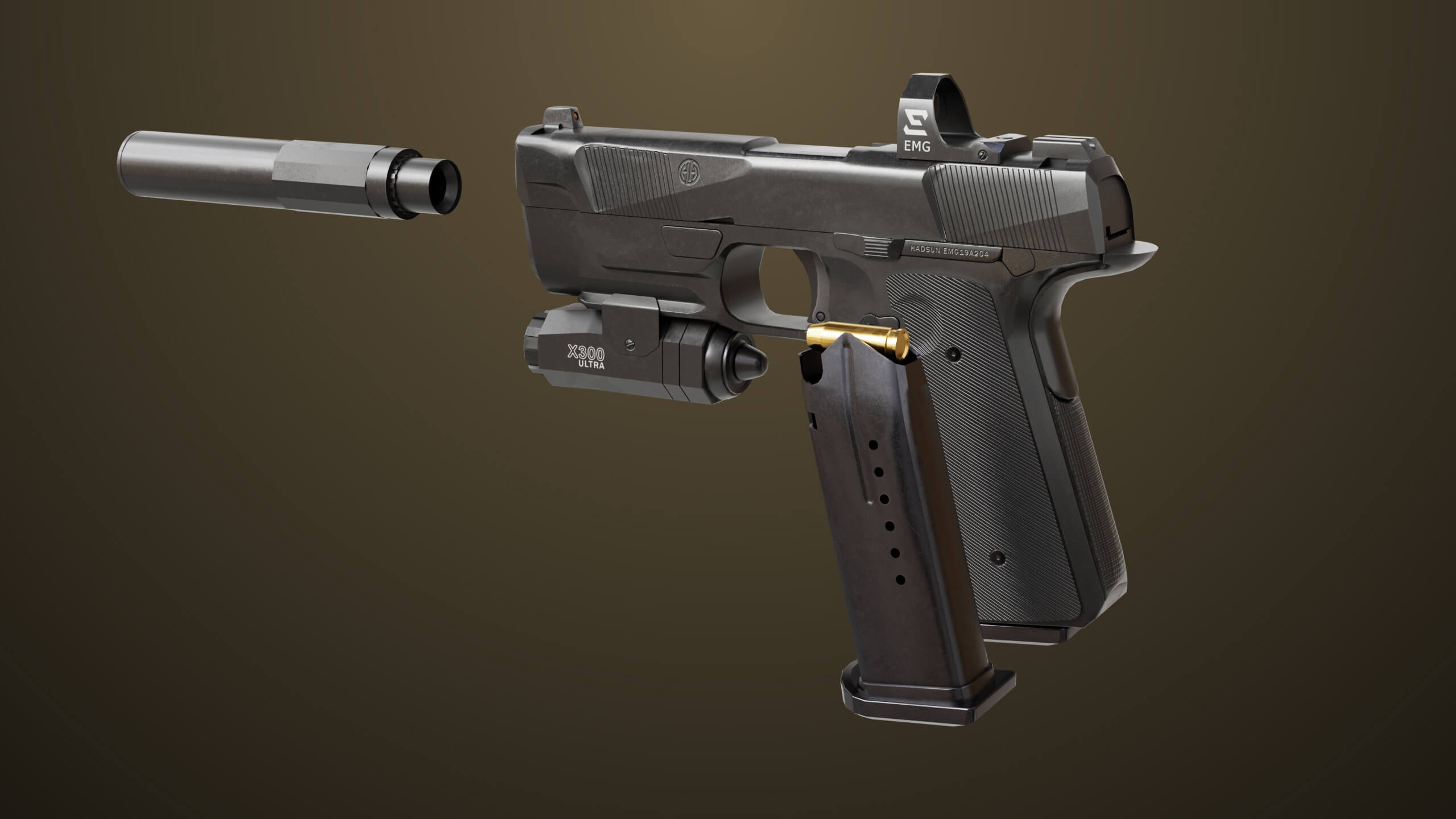 9 Pistol Rigged Collection 02 All PBR Unity UE Textures by Eight Vertex