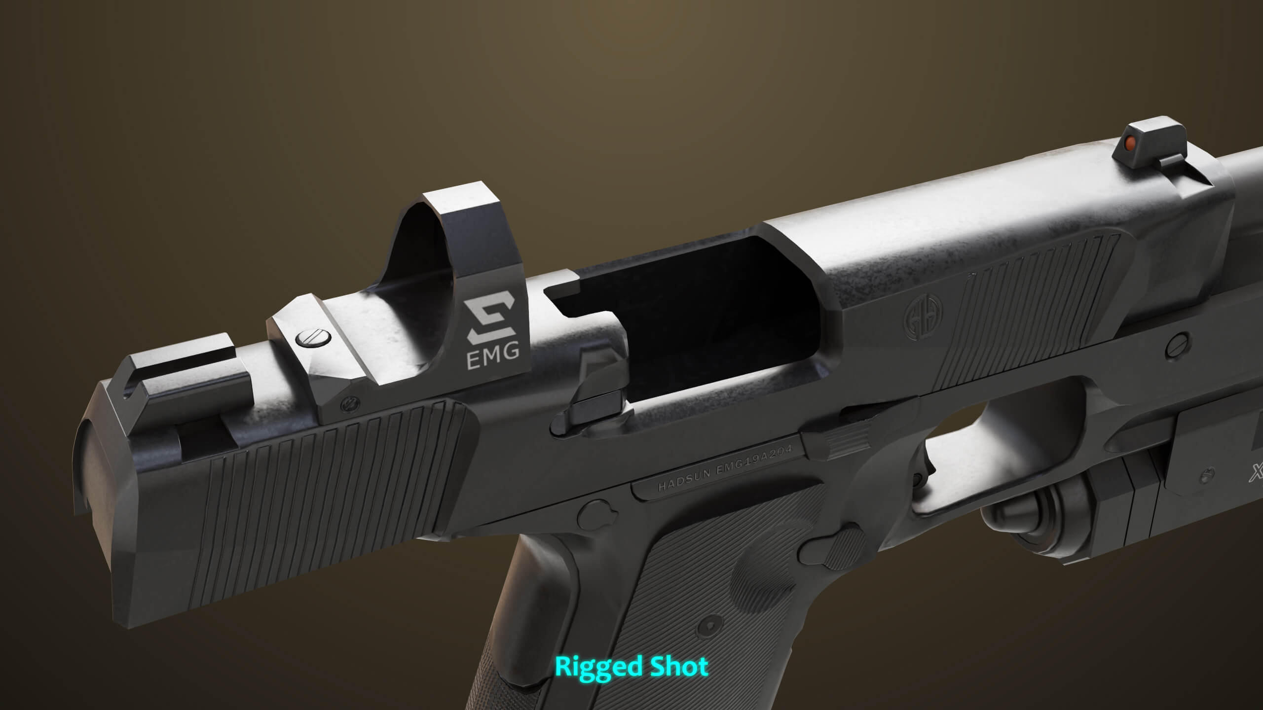 Pistol 03 Black Generic All PBR Unity UE Textures - 3D Model by Eight Vertex