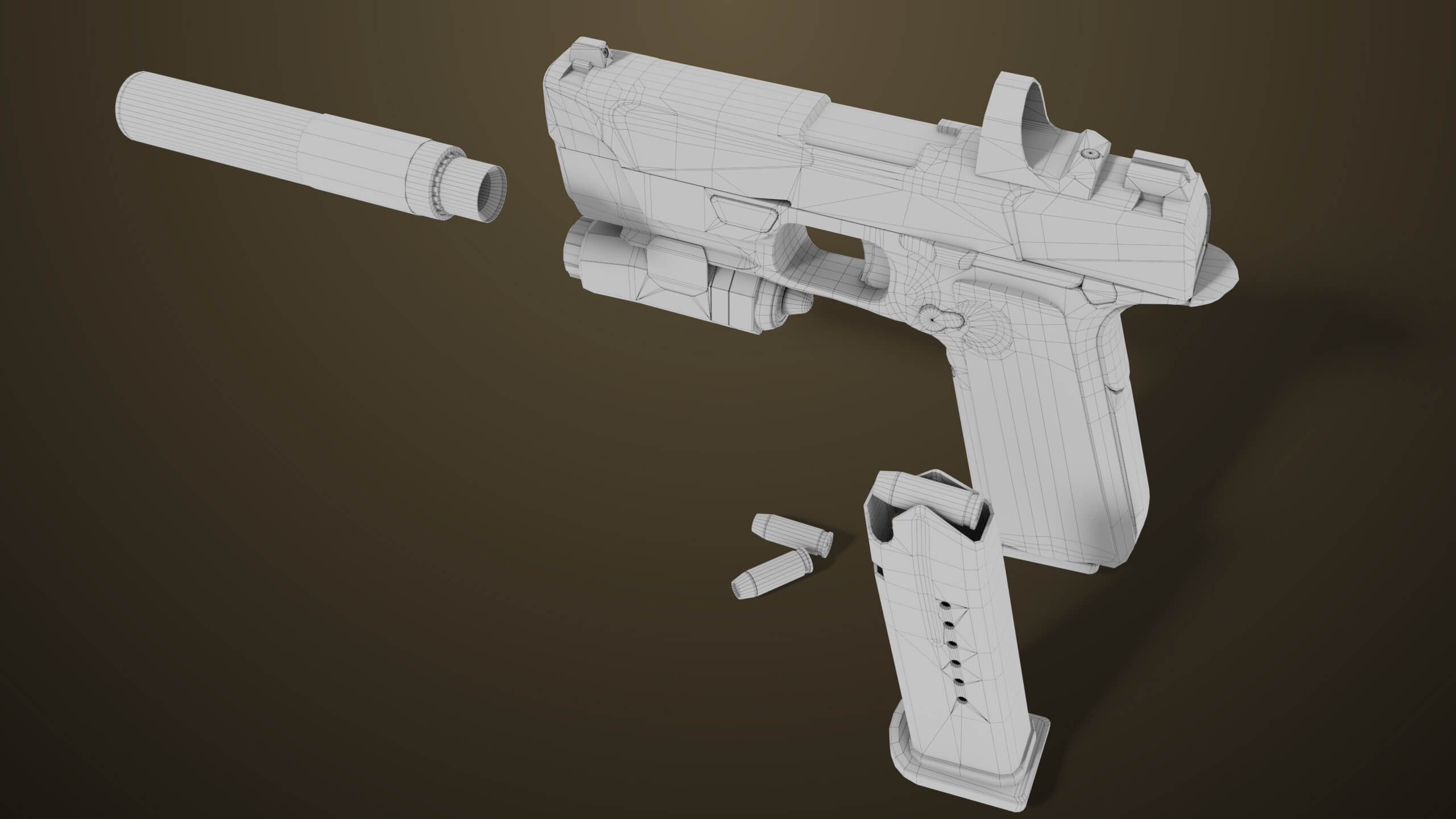 Pistol 03 Black Generic All PBR Unity UE Textures - 3D Model by Eight ...