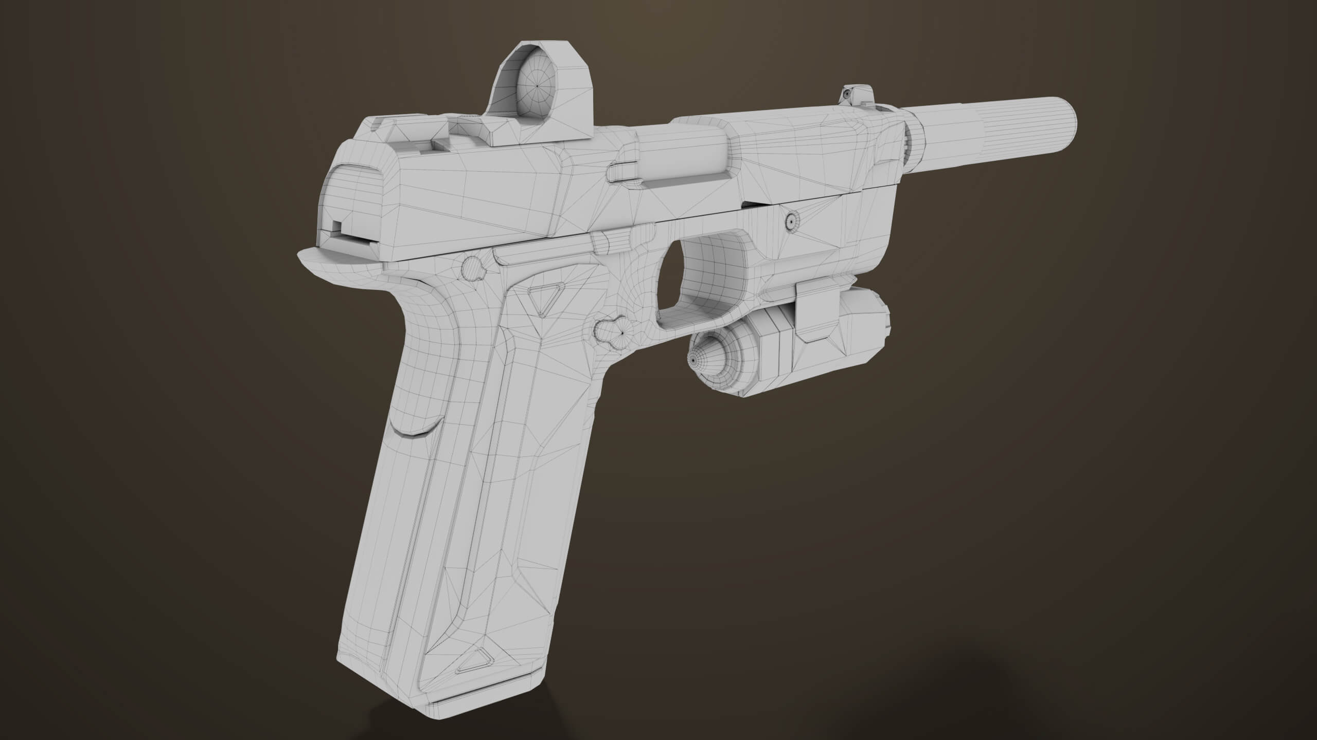 Pistol 03 Brown Generic All PBR Unity UE Textures - 3D Model by Eight Vertex