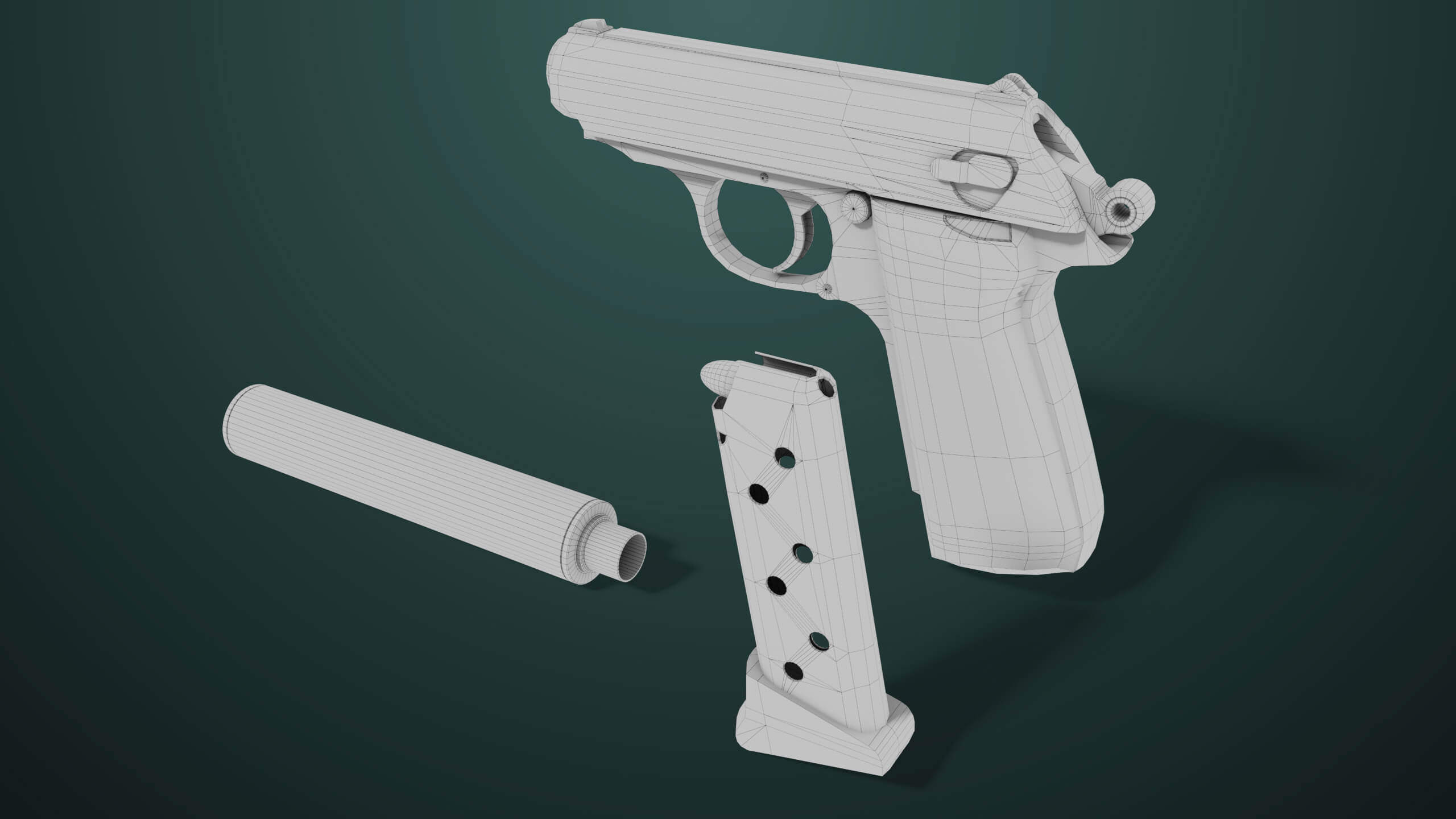 Pistol 05 Black All PBR Unity UE Textures Included - 3D Model by Eight ...