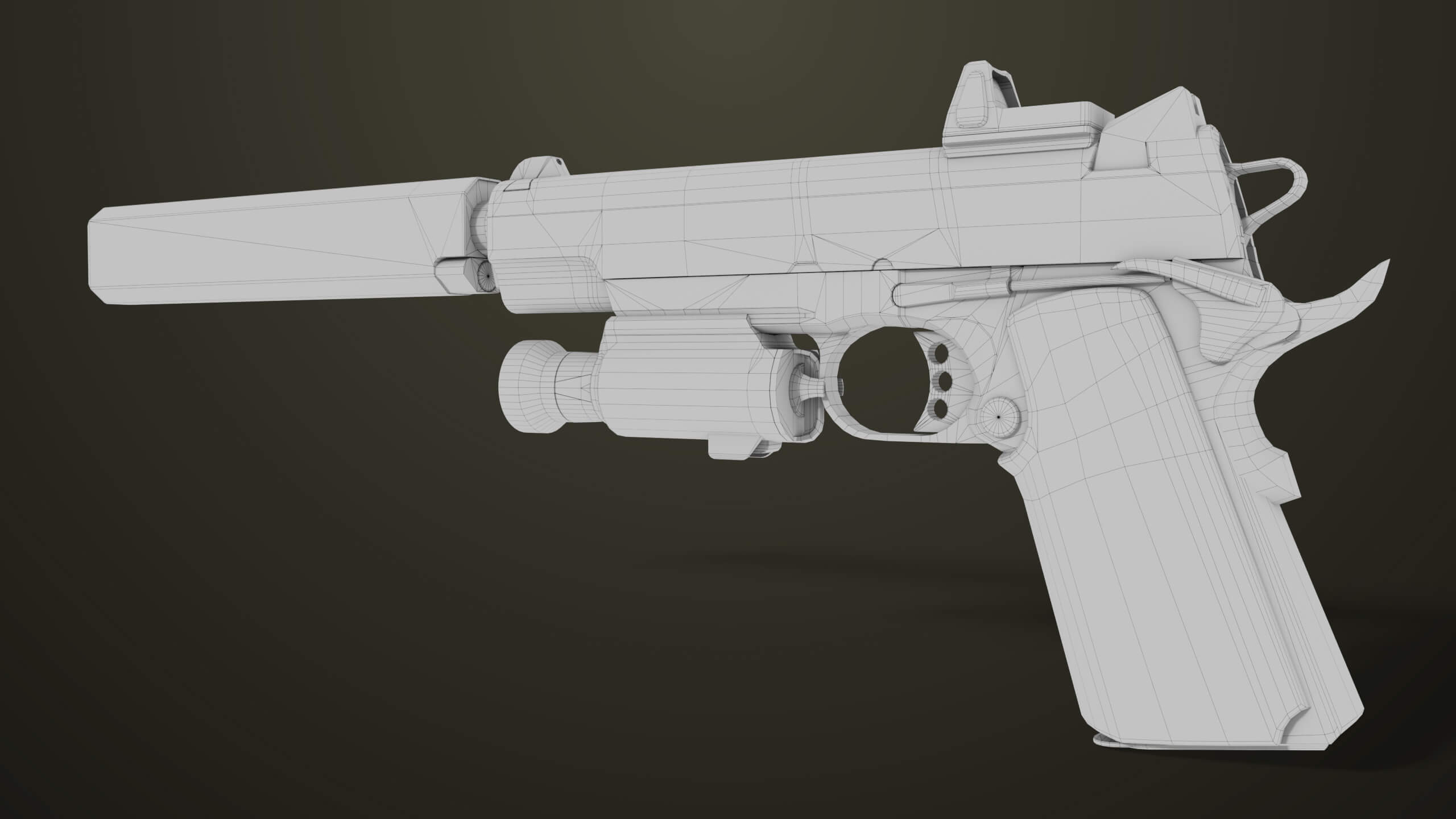 Pistol 07 Black Generic All PBR Unity UE Textures Included - 3D Model ...