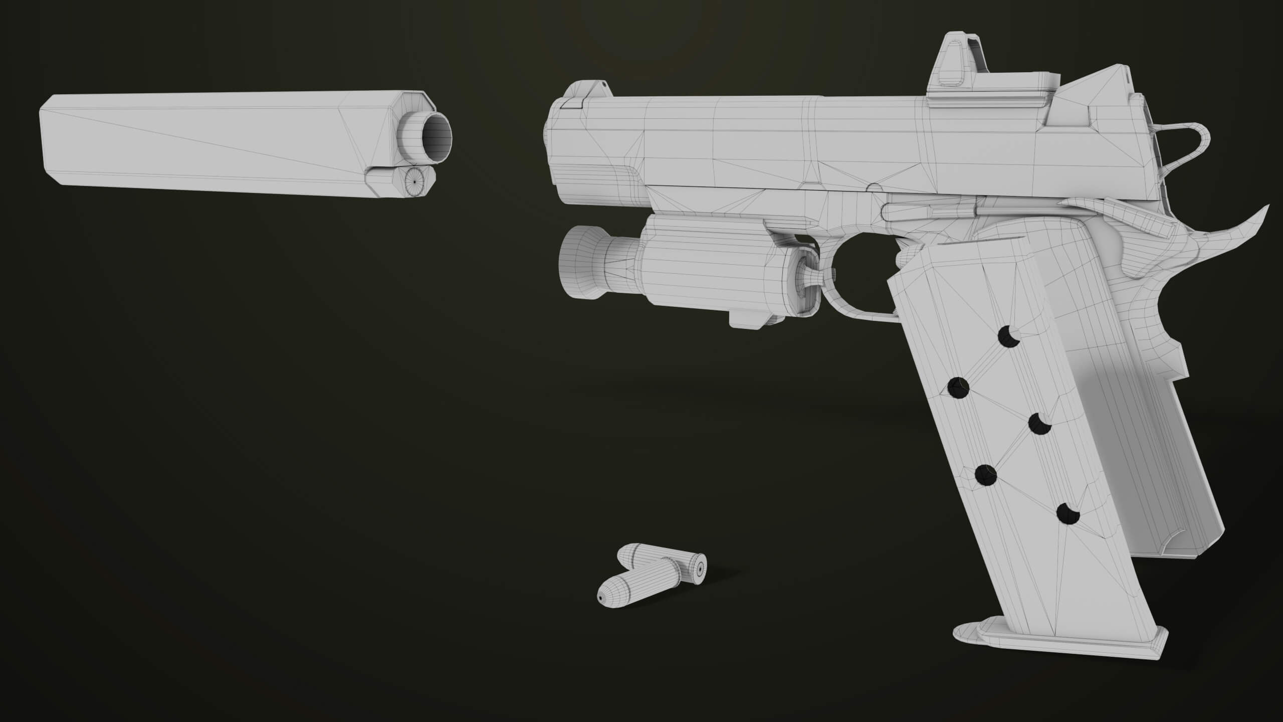 Pistol 07 Green Generic All PBR UE Textures - 3D Model by Eight Vertex