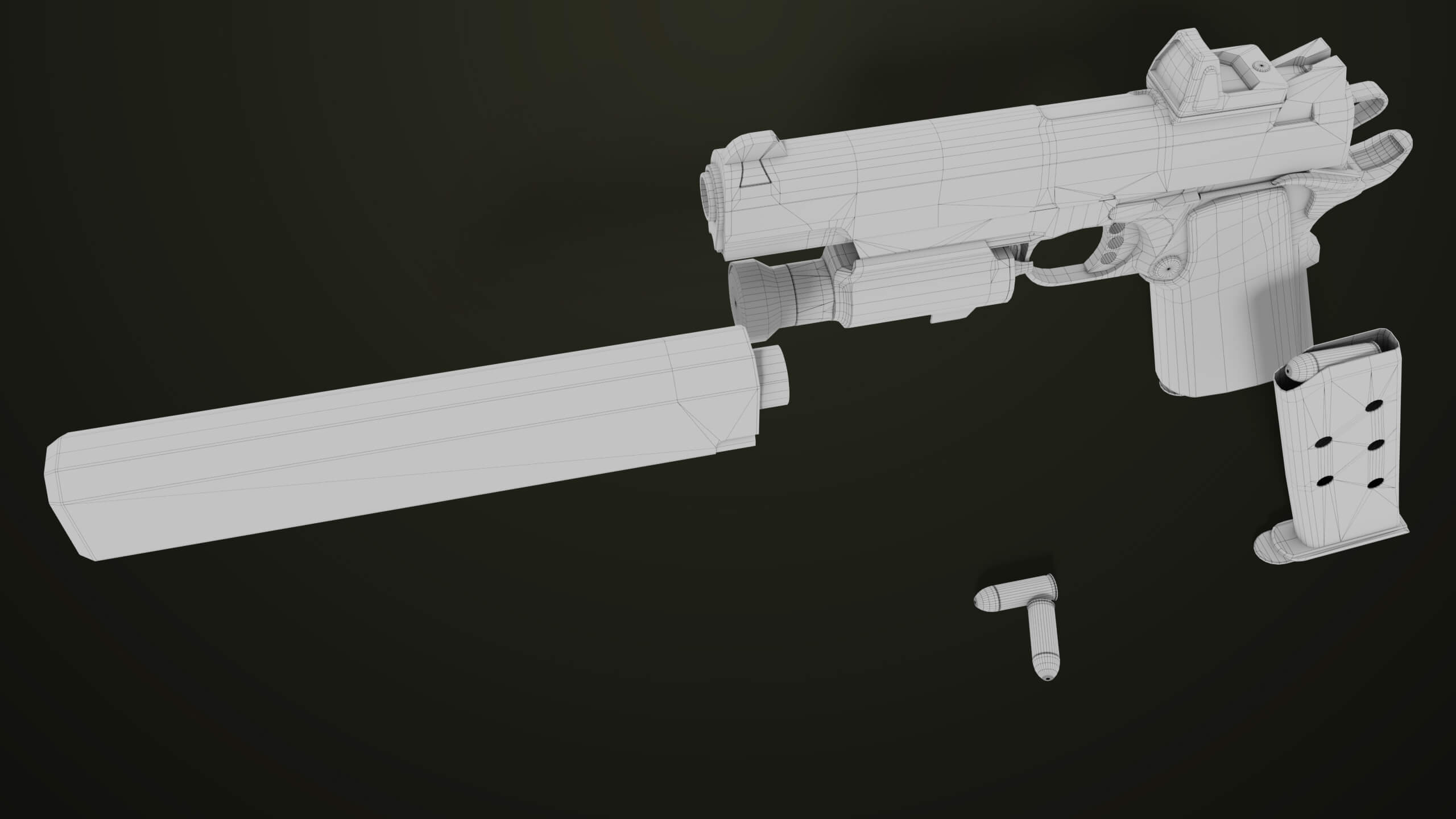 Pistol 07 Green Generic All PBR UE Textures - 3D Model by Eight Vertex