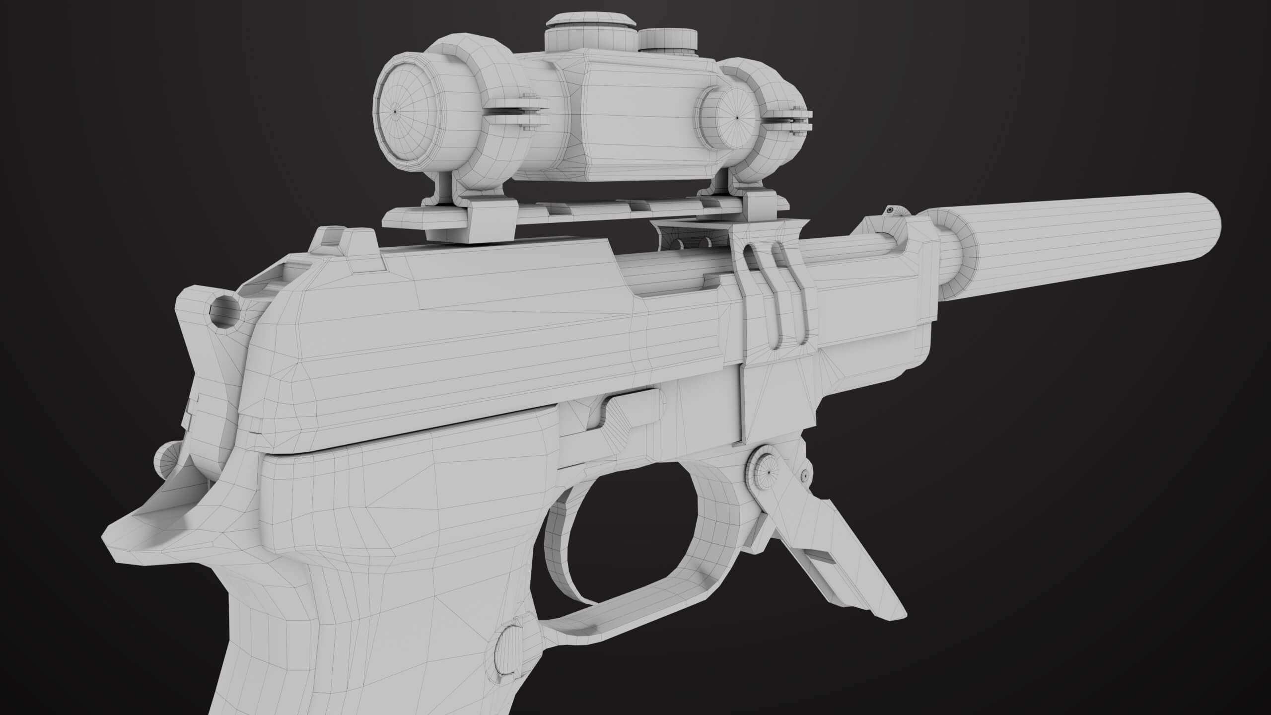 Pistol 08 Silver Generic All PBR UE Textures - 3D Model by Eight Vertex