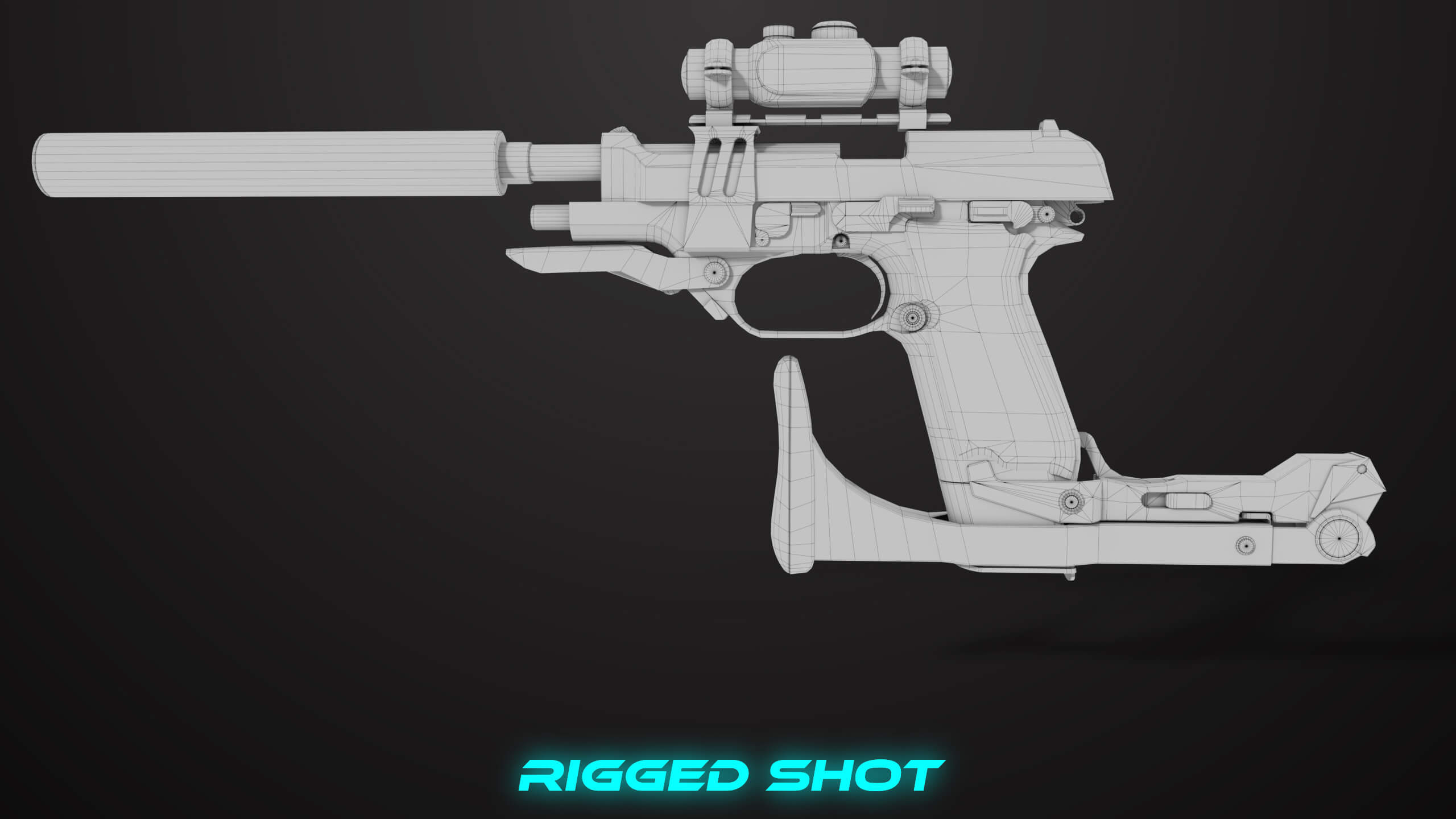 Pistol 08 Silver Generic All PBR UE Textures - 3D Model by Eight Vertex