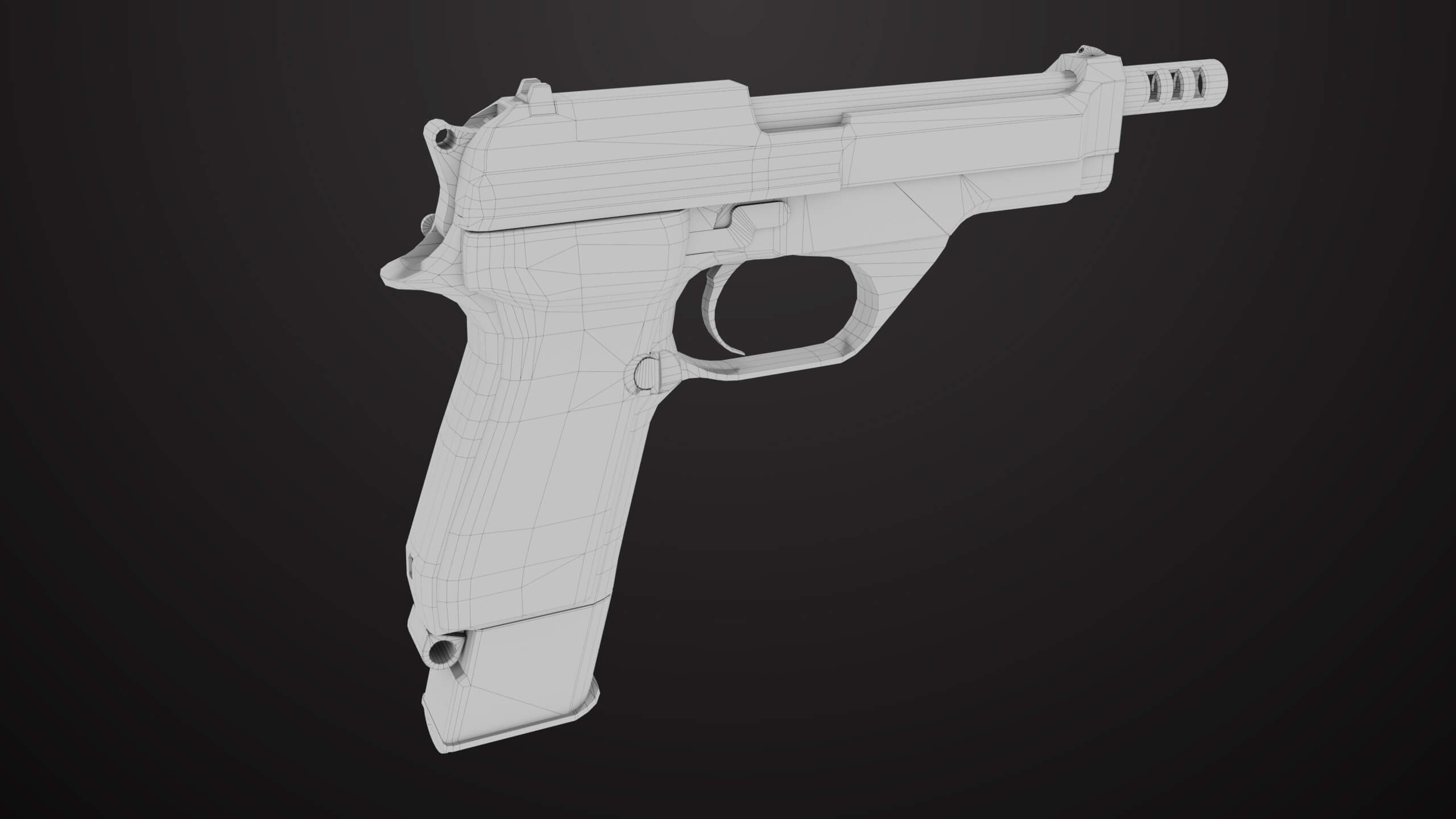 Pistol 08 Silver Generic All PBR UE Textures - 3D Model by Eight Vertex