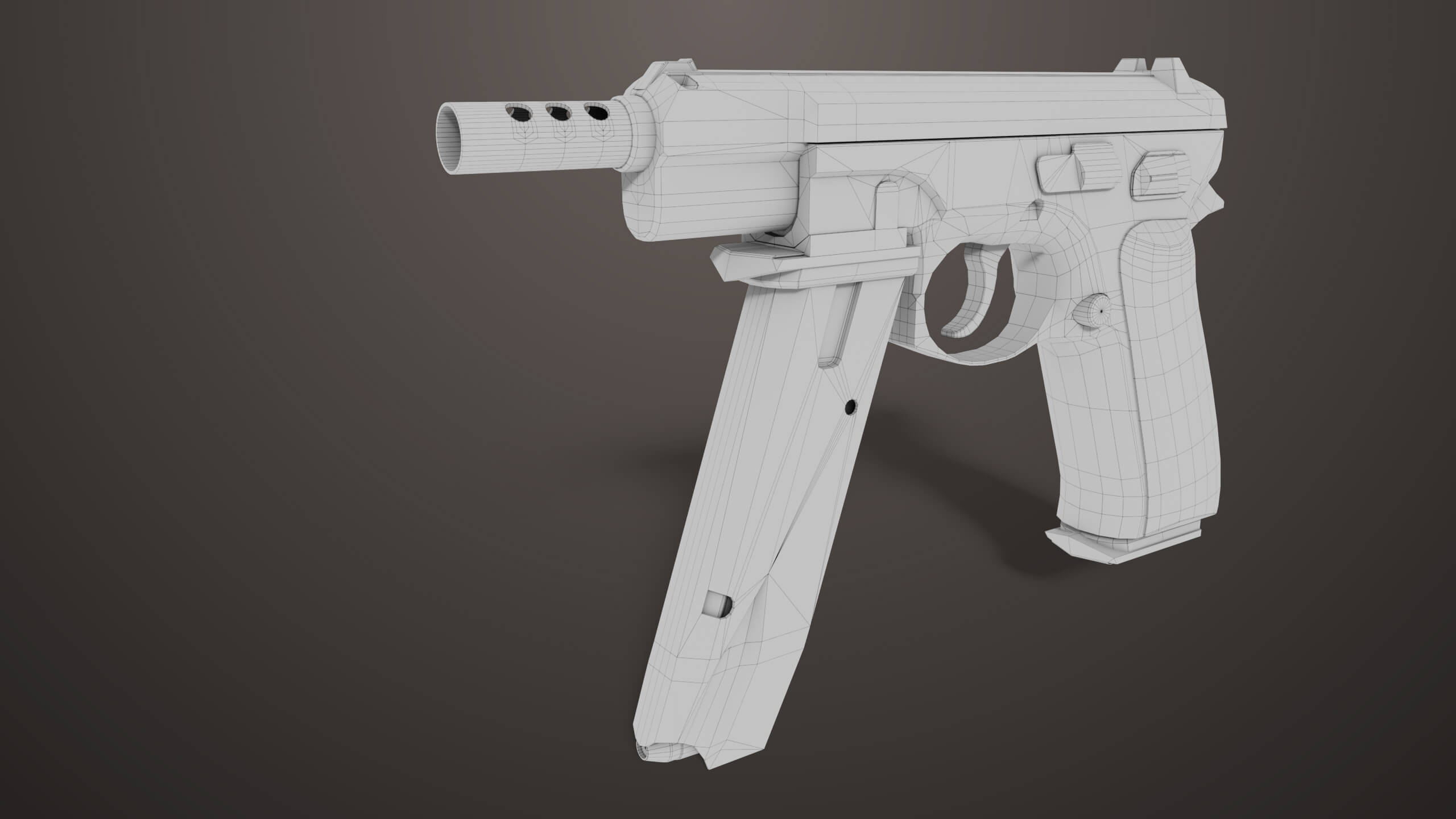 Pistol 09 Black Generic All PBR UE Textures - 3D Model by Eight Vertex