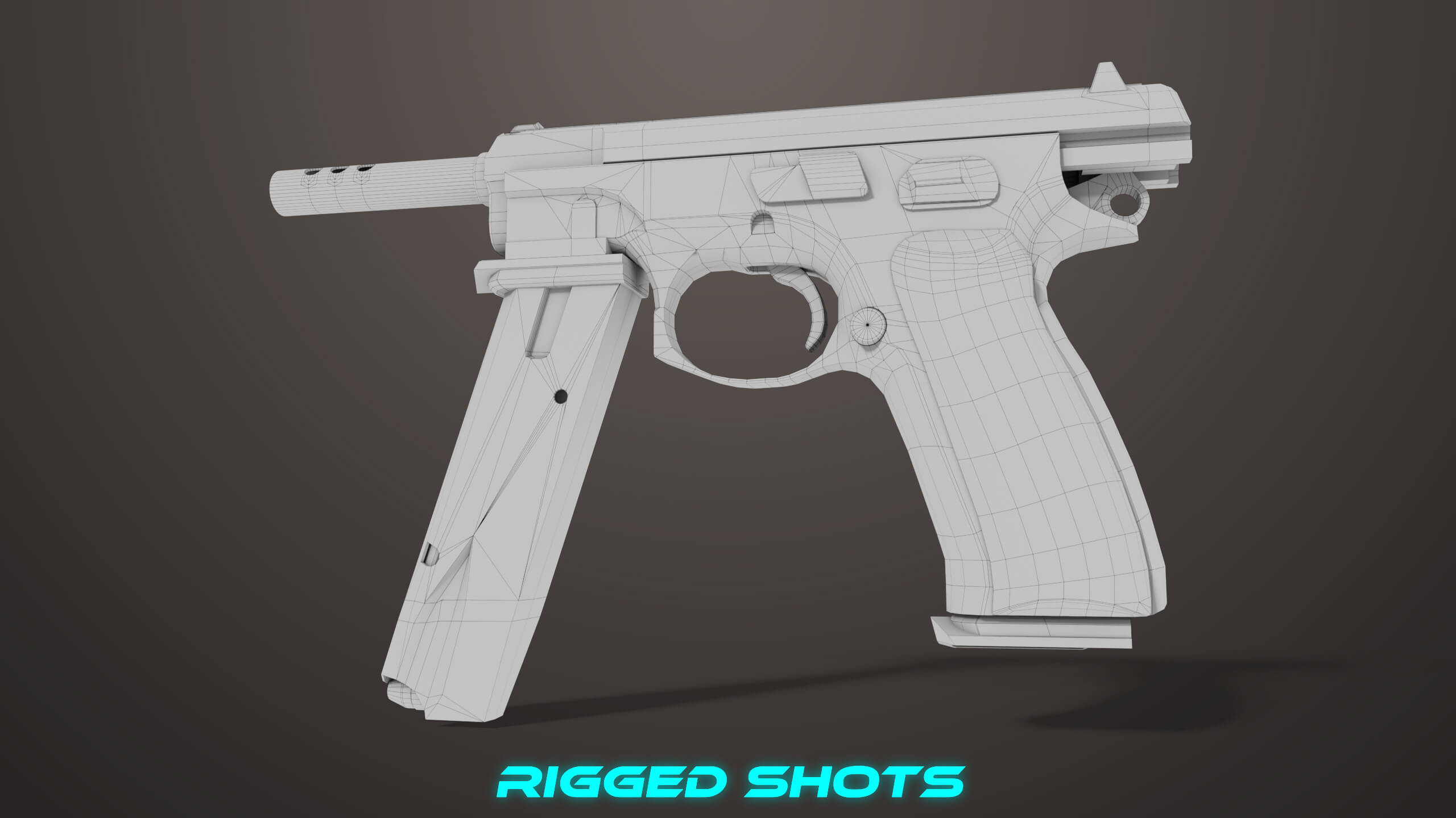 Pistol 09 Black Generic All PBR UE Textures - 3D Model by Eight Vertex