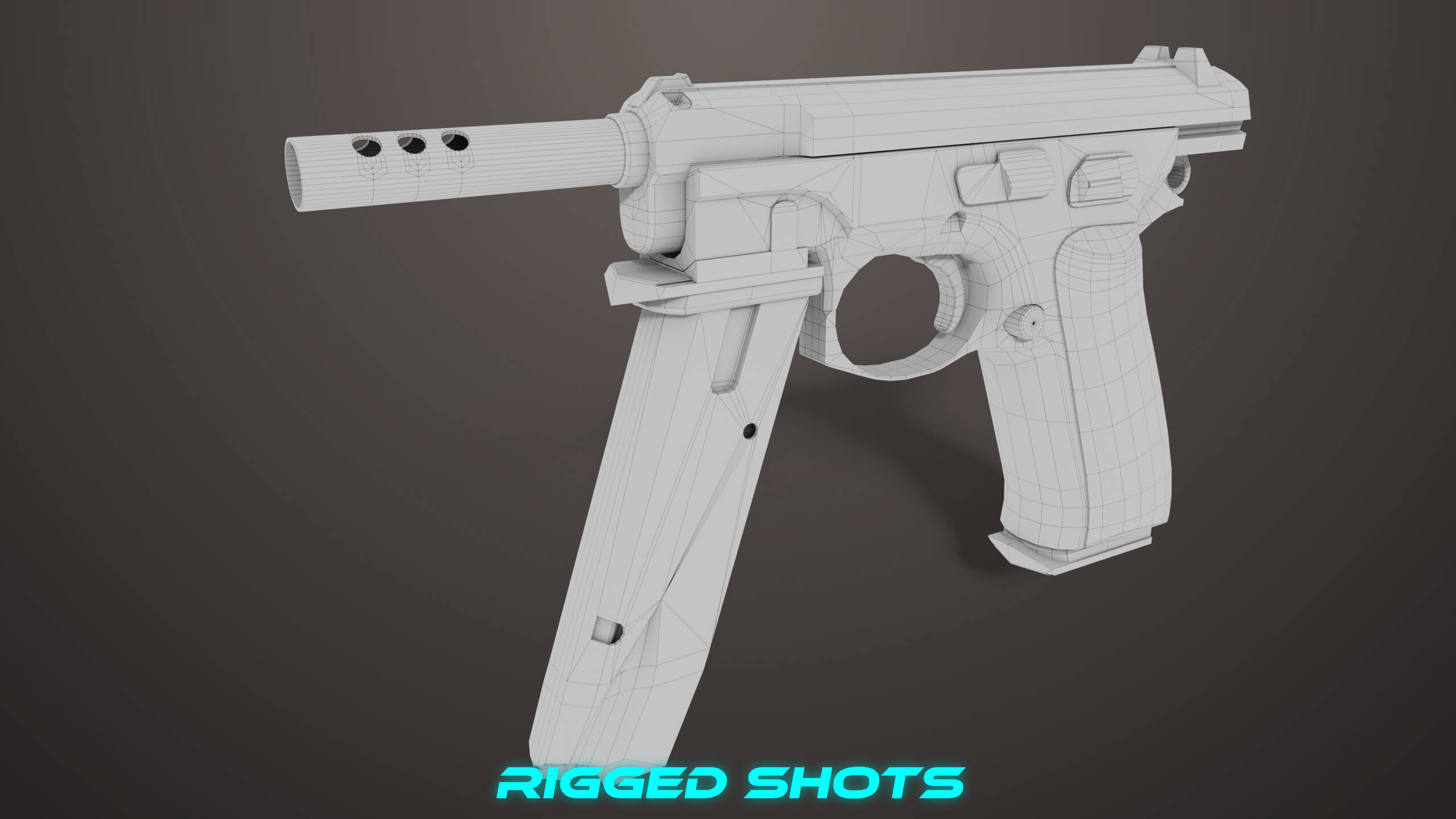 Pistol 09 Black Generic All PBR UE Textures - 3D Model by Eight Vertex