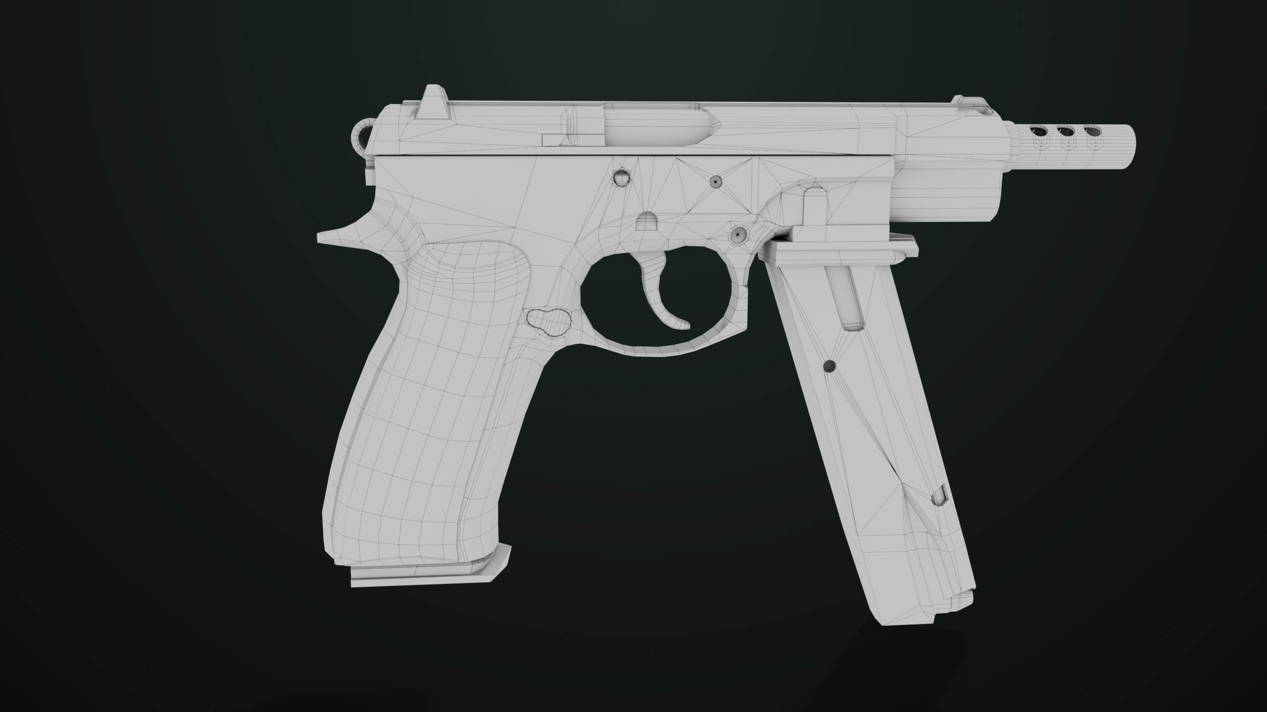 Pistol 09 Military Green Generic All PBR UE Textures - 3D Model by Eight Vertex