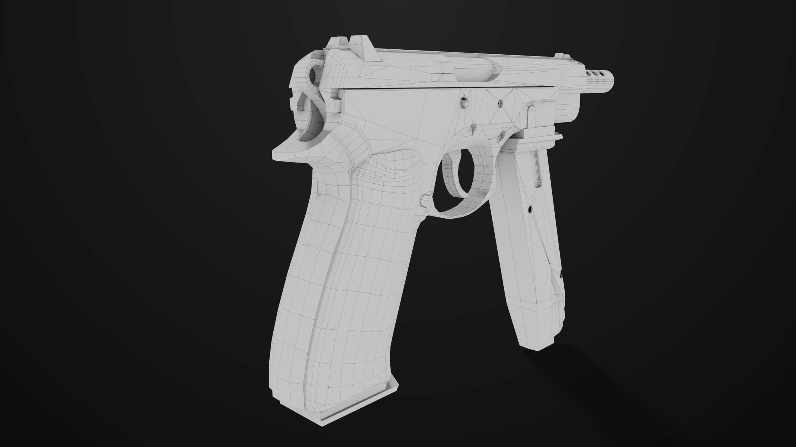 Pistol 09 Silver Generic All PBR UE Textures - 3D Model by Eight Vertex