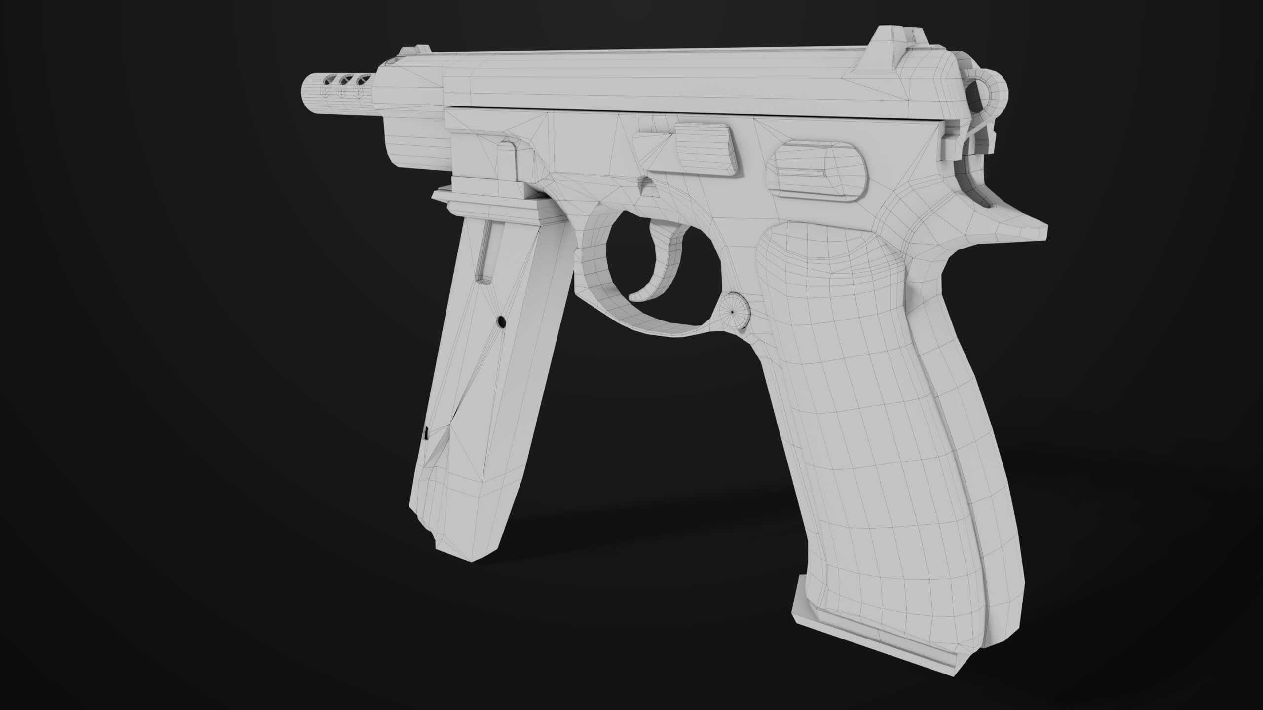 Pistol 09 Silver Generic All PBR UE Textures - 3D Model by Eight Vertex