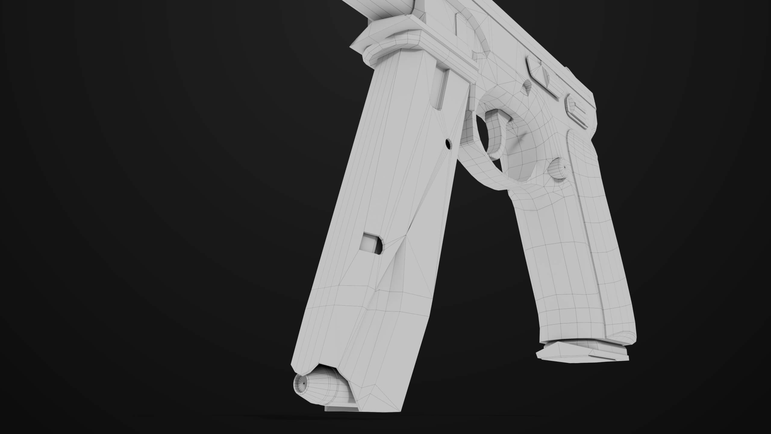 Pistol 09 Silver Generic All PBR UE Textures - 3D Model by Eight Vertex