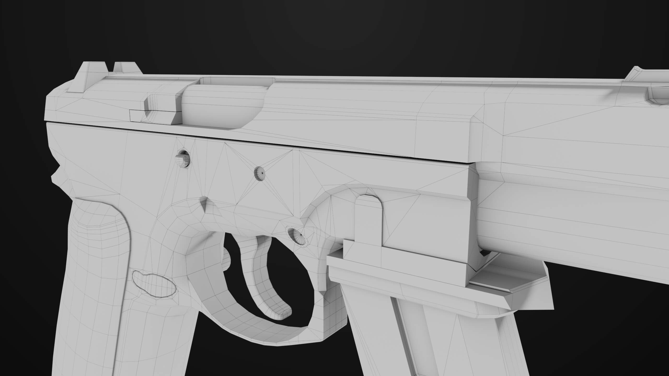 Pistol 09 Silver Generic All PBR UE Textures - 3D Model by Eight Vertex