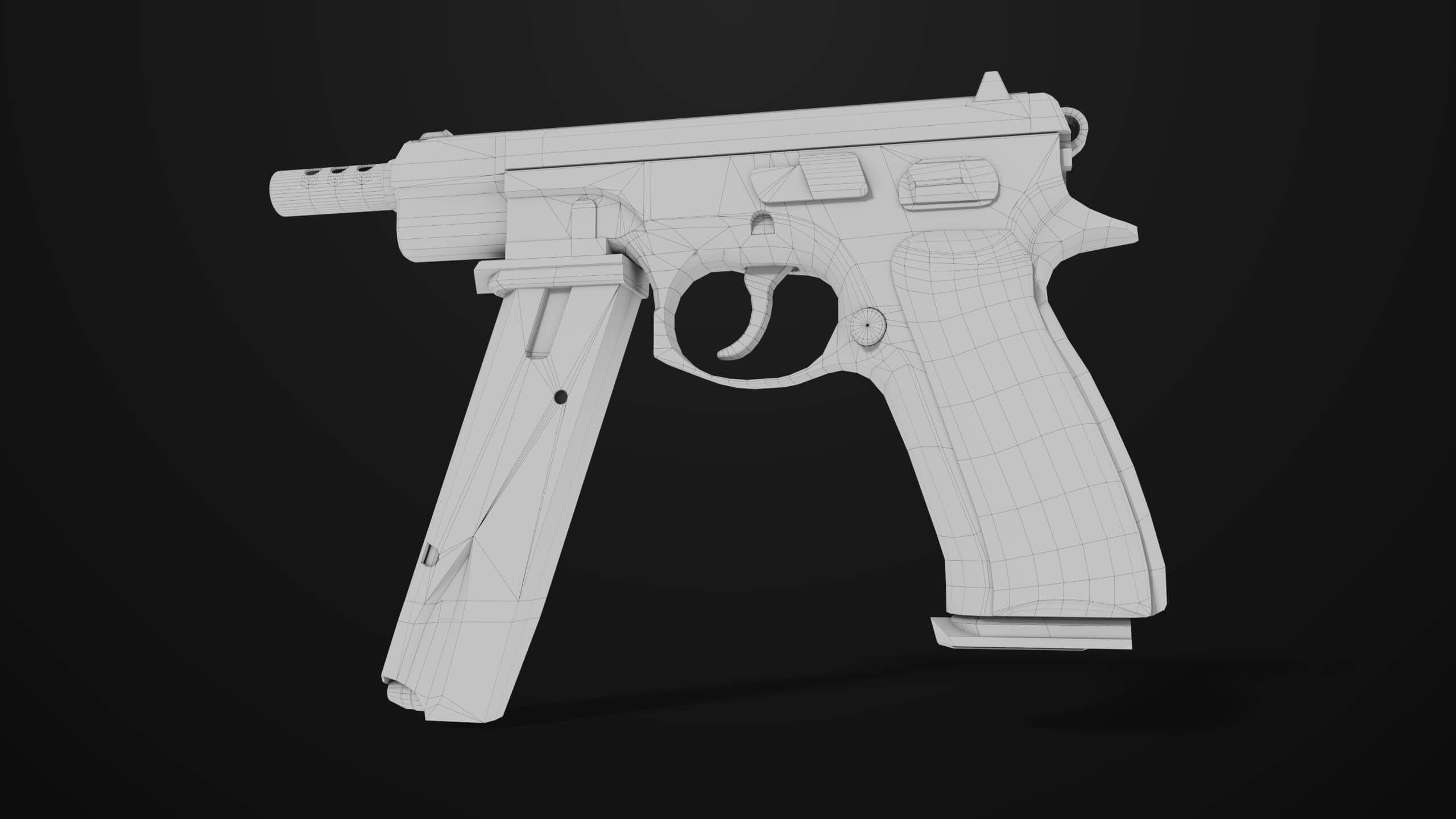 Pistol 09 Silver Generic All PBR UE Textures - 3D Model by Eight Vertex