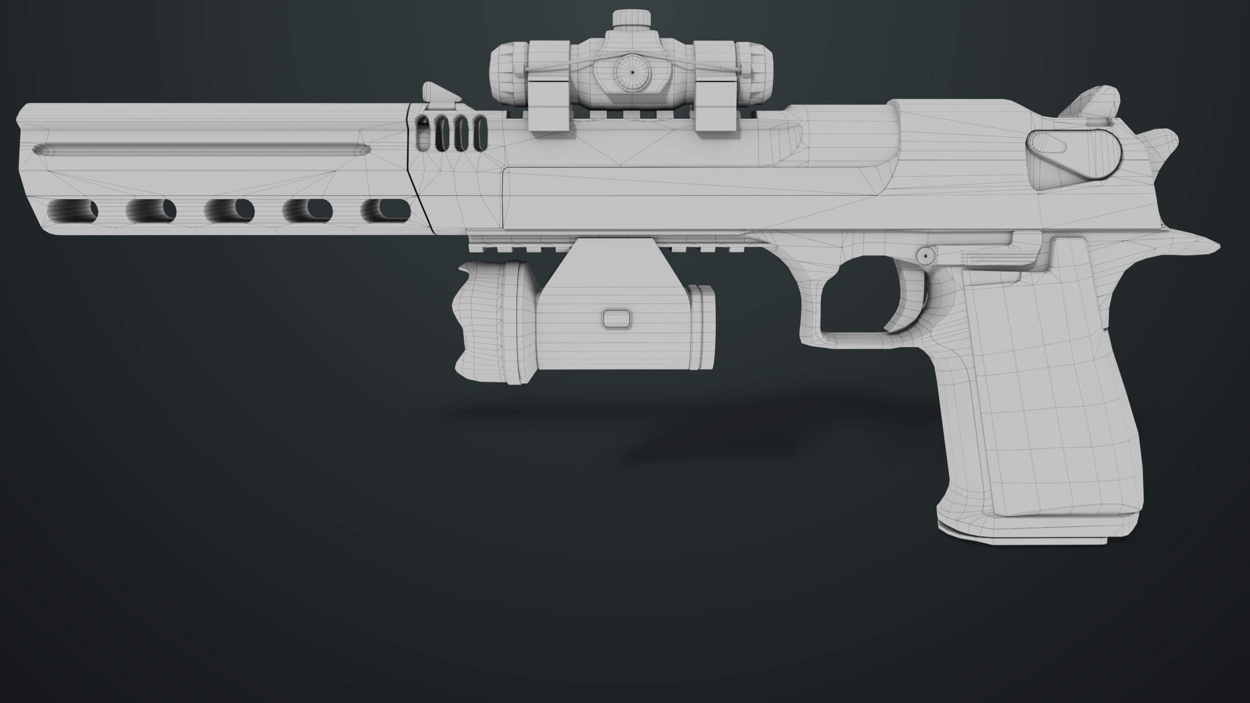 Pistol 10 Black Generic All PBR UE Textures - 3D Model by Eight Vertex