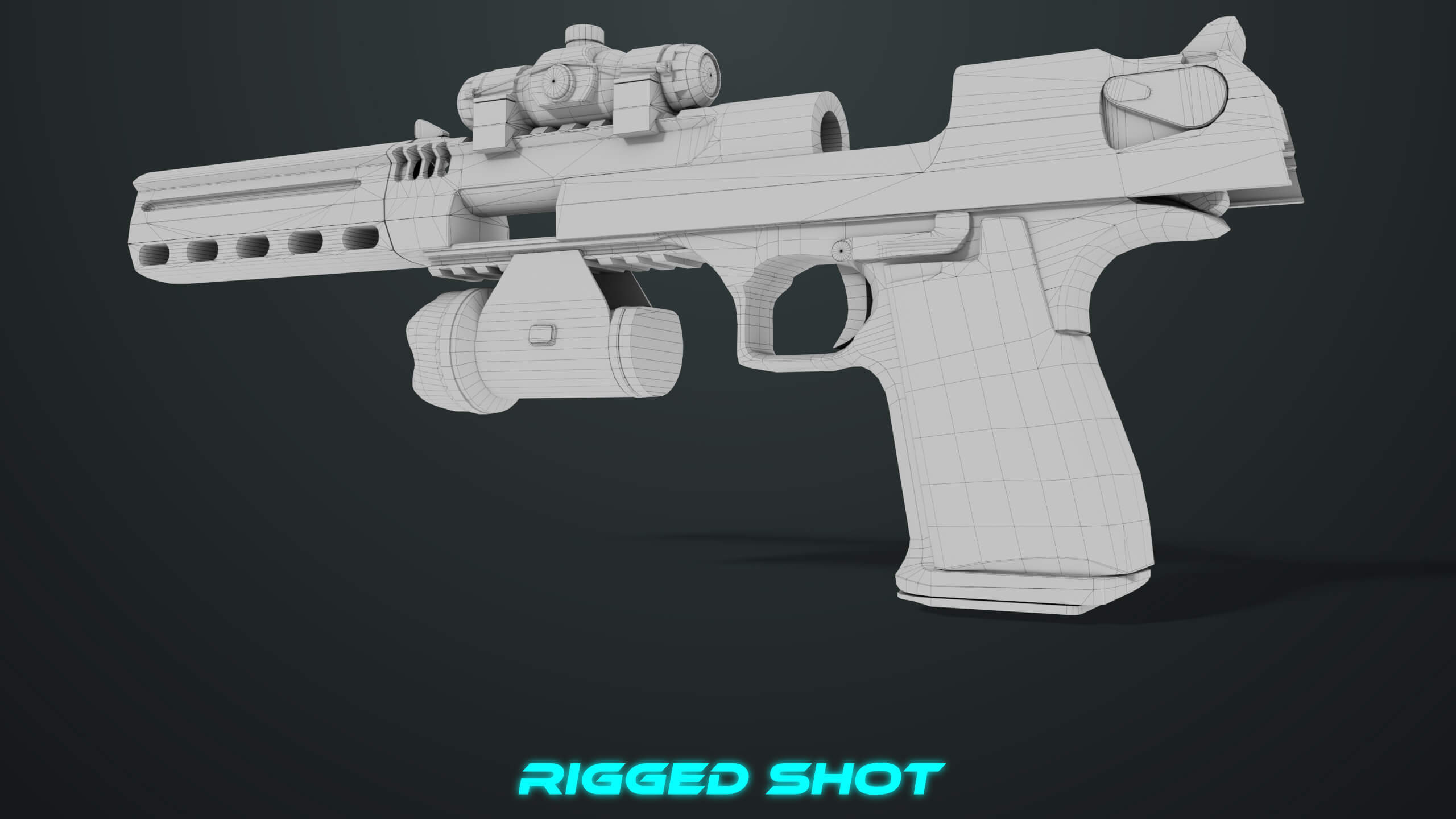 Pistol 10 Black Generic All PBR UE Textures - 3D Model by Eight Vertex