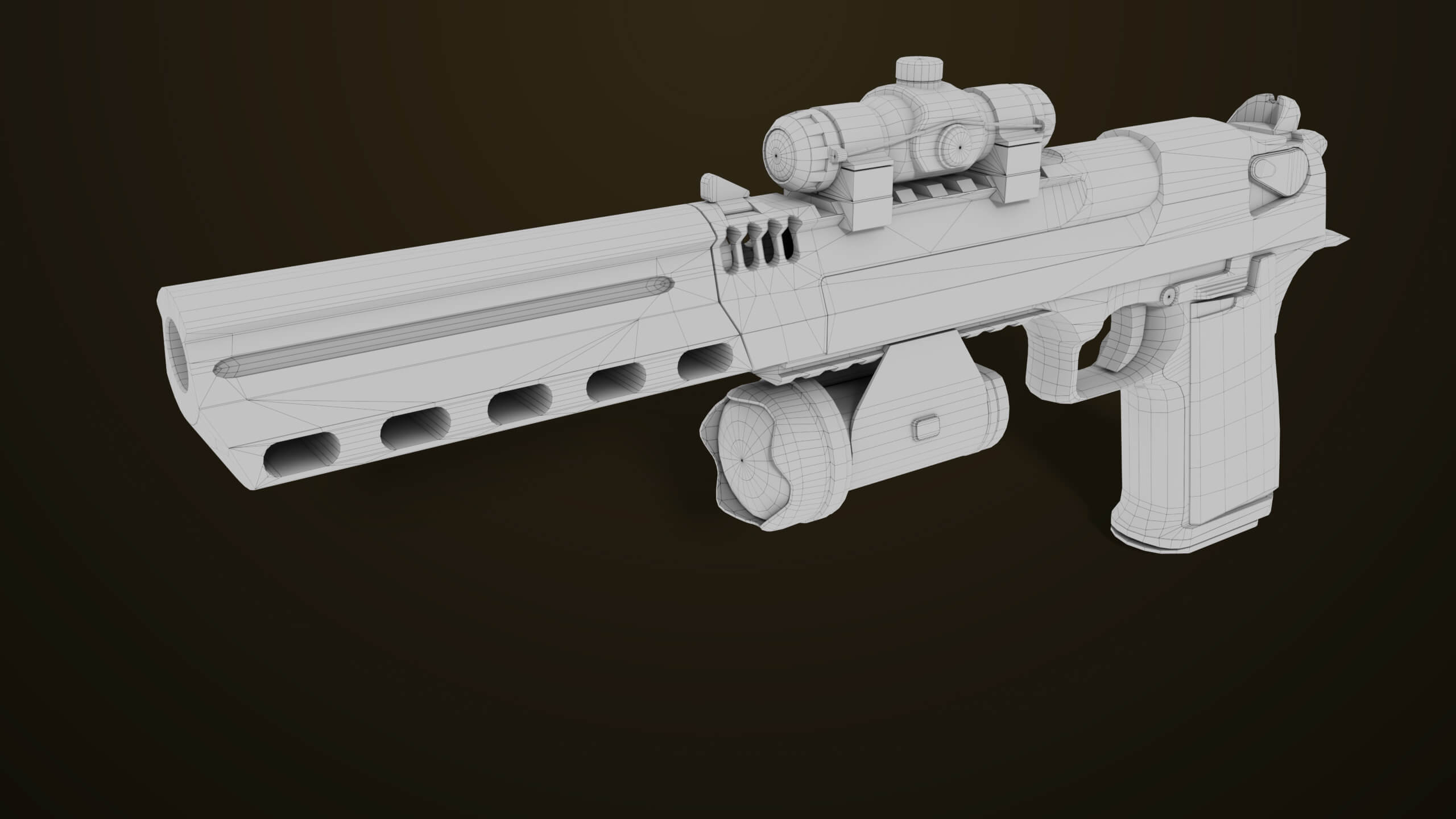 Pistol 10 Gold Generic All PBR UE Textures - 3D Model by Eight Vertex