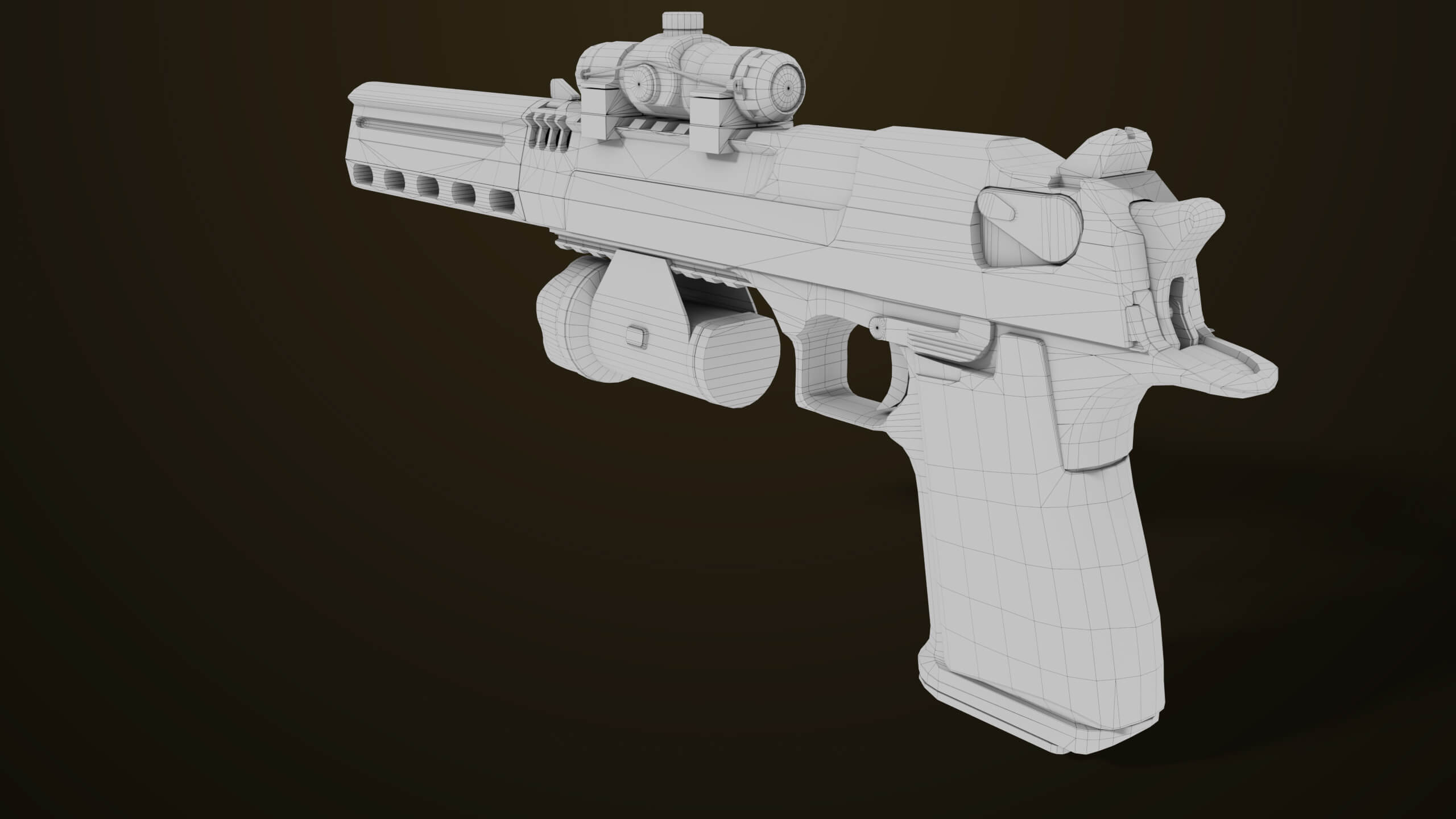 Pistol 10 Gold Generic All PBR UE Textures - 3D Model by Eight Vertex