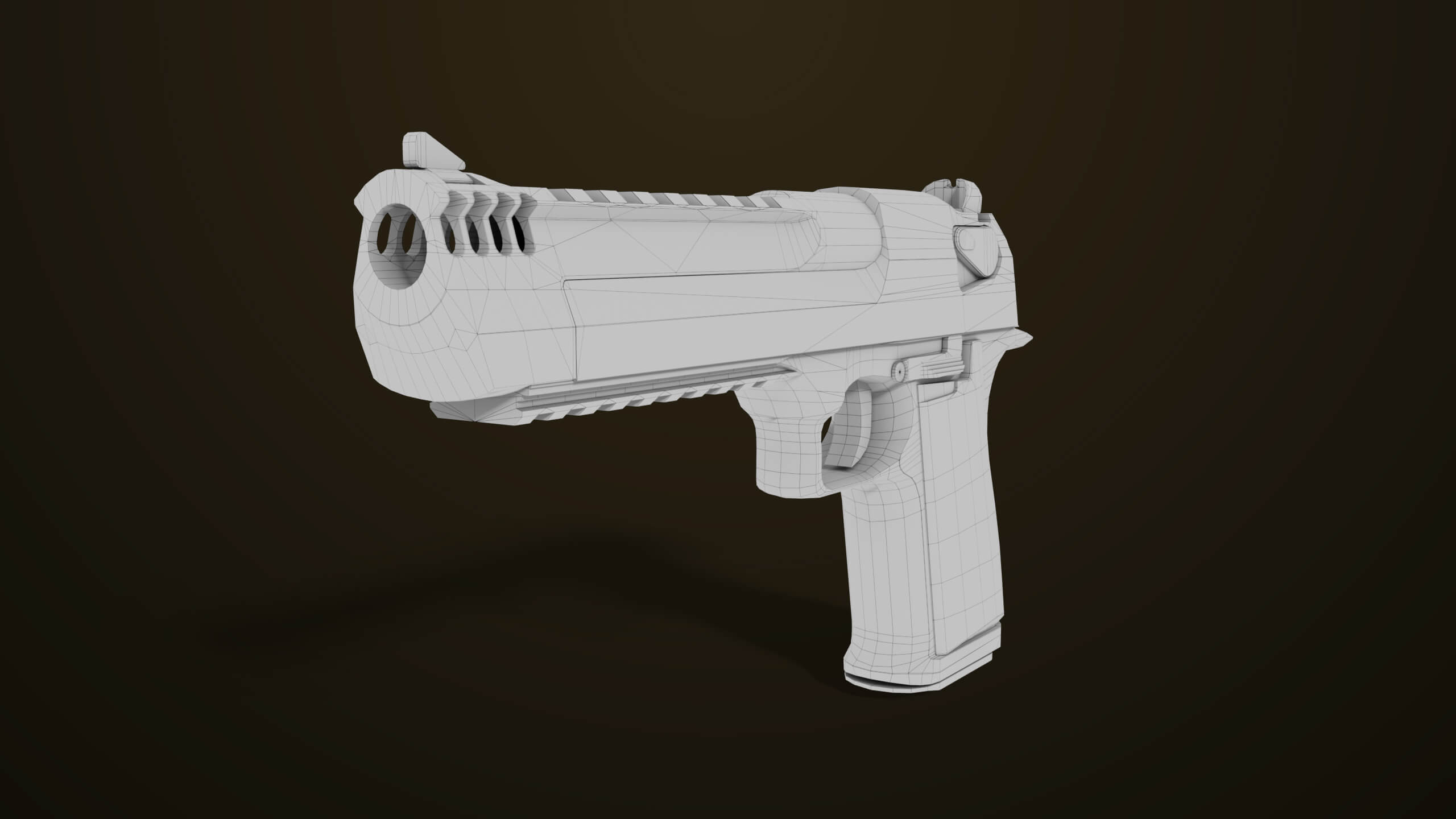 Pistol 10 Gold Generic All PBR UE Textures - 3D Model by Eight Vertex