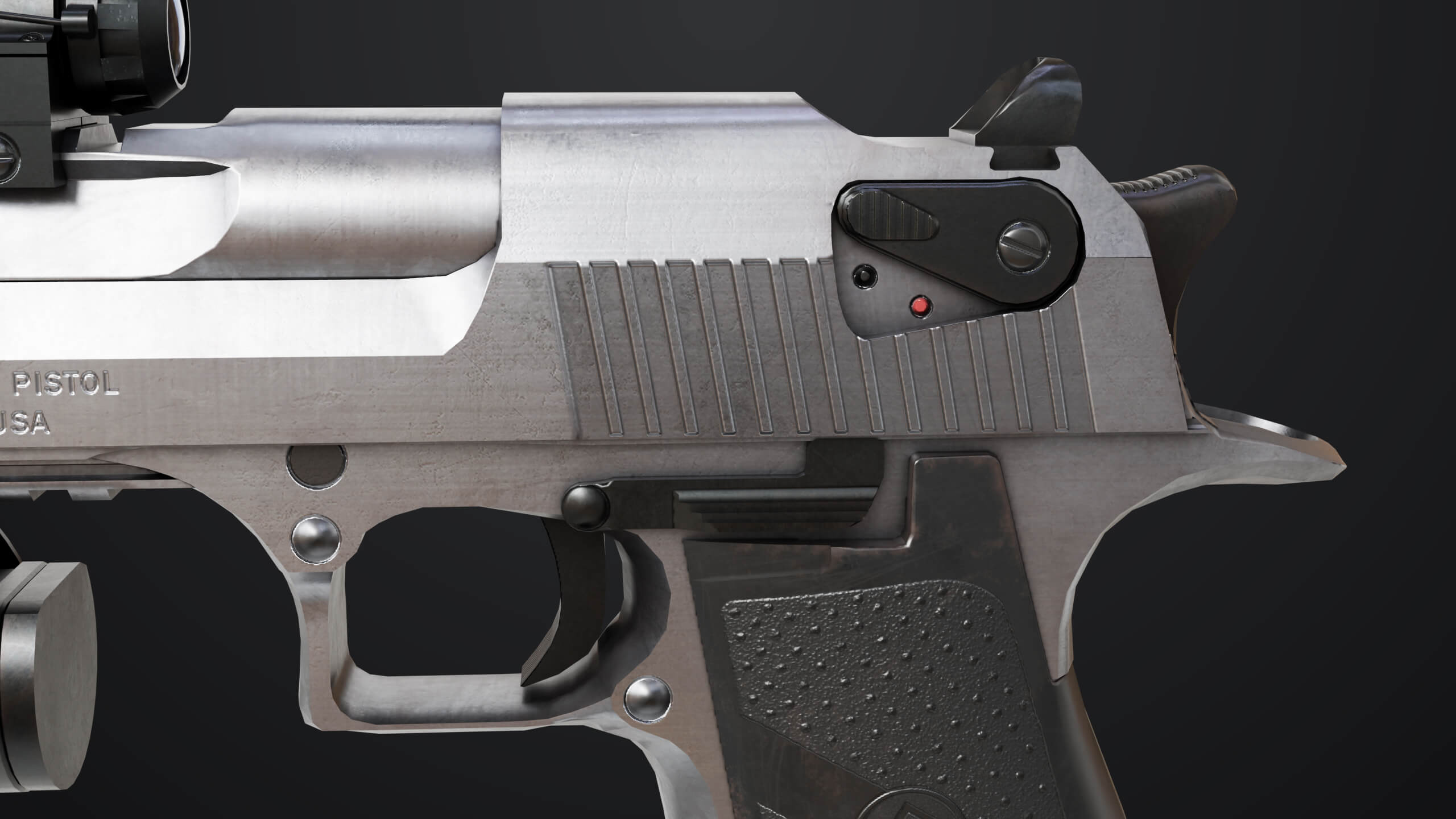 Pistol 10 Silver Generic All PBR UE Textures - 3D Model by Eight Vertex