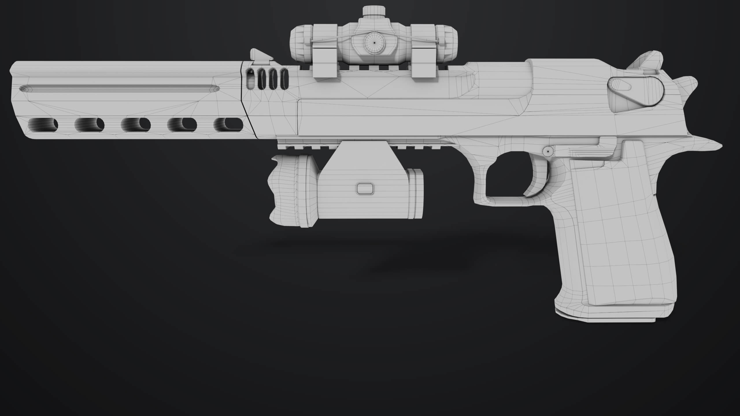 Pistol 10 Silver Generic All PBR UE Textures - 3D Model by Eight Vertex