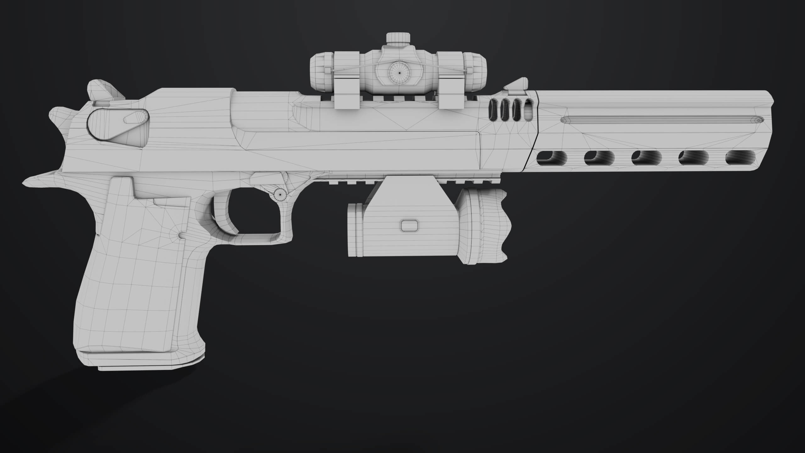 Pistol 10 Silver Generic All PBR UE Textures - 3D Model by Eight Vertex