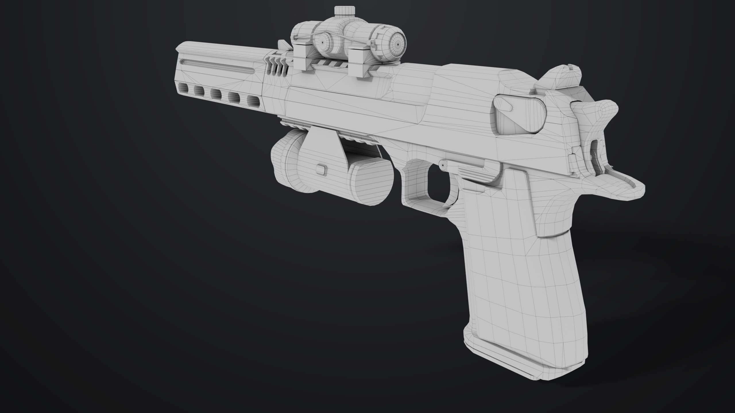Pistol 10 Silver Generic All PBR UE Textures - 3D Model by Eight Vertex
