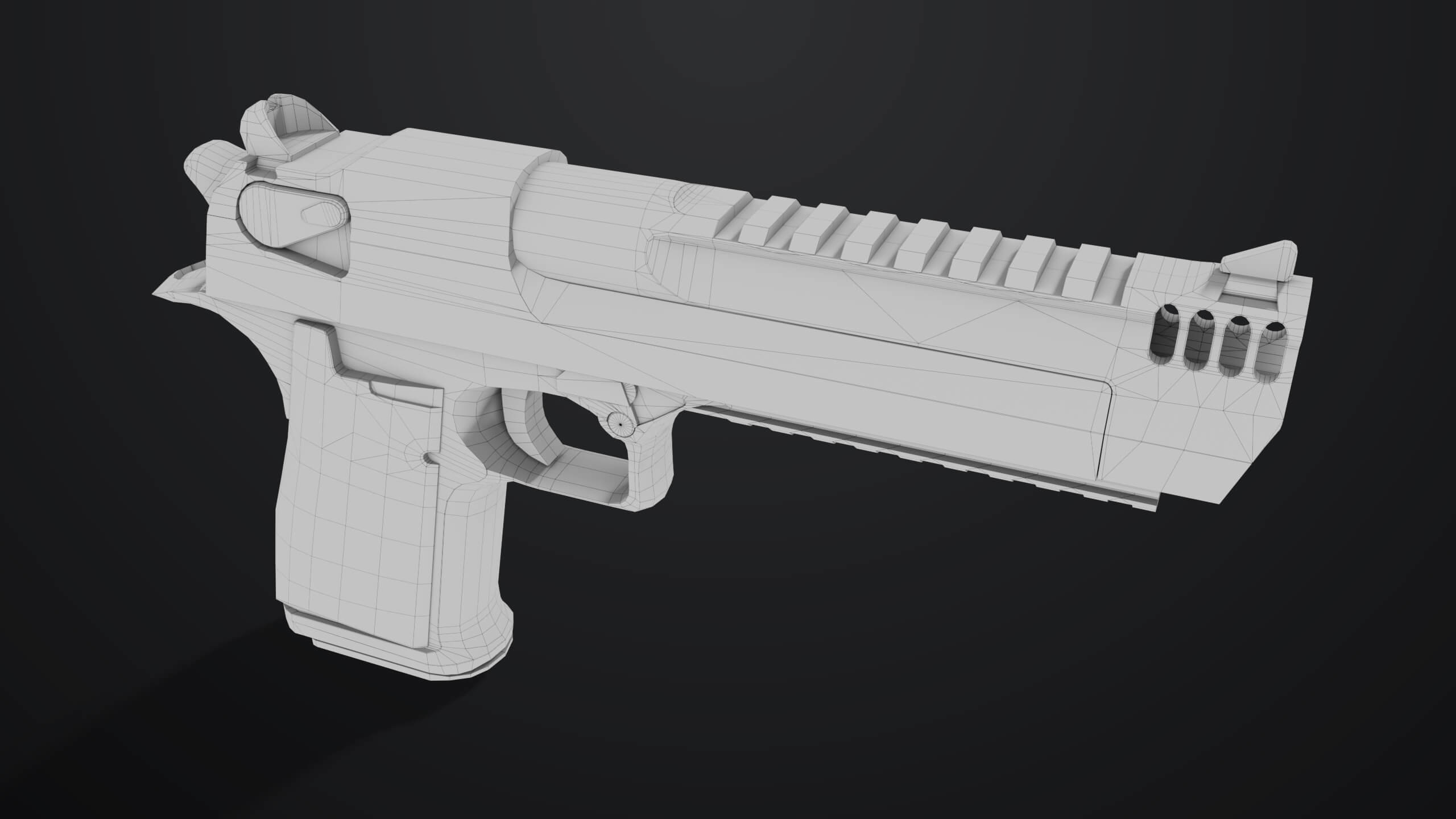 Pistol 10 Silver Generic All PBR UE Textures - 3D Model by Eight Vertex