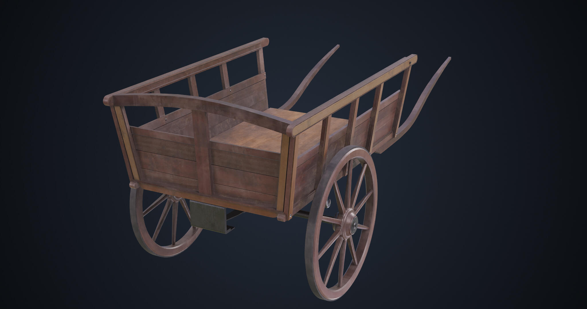 Red Wooden Cart11 All PBR Unity UE Textures Included - 3D Model by ...
