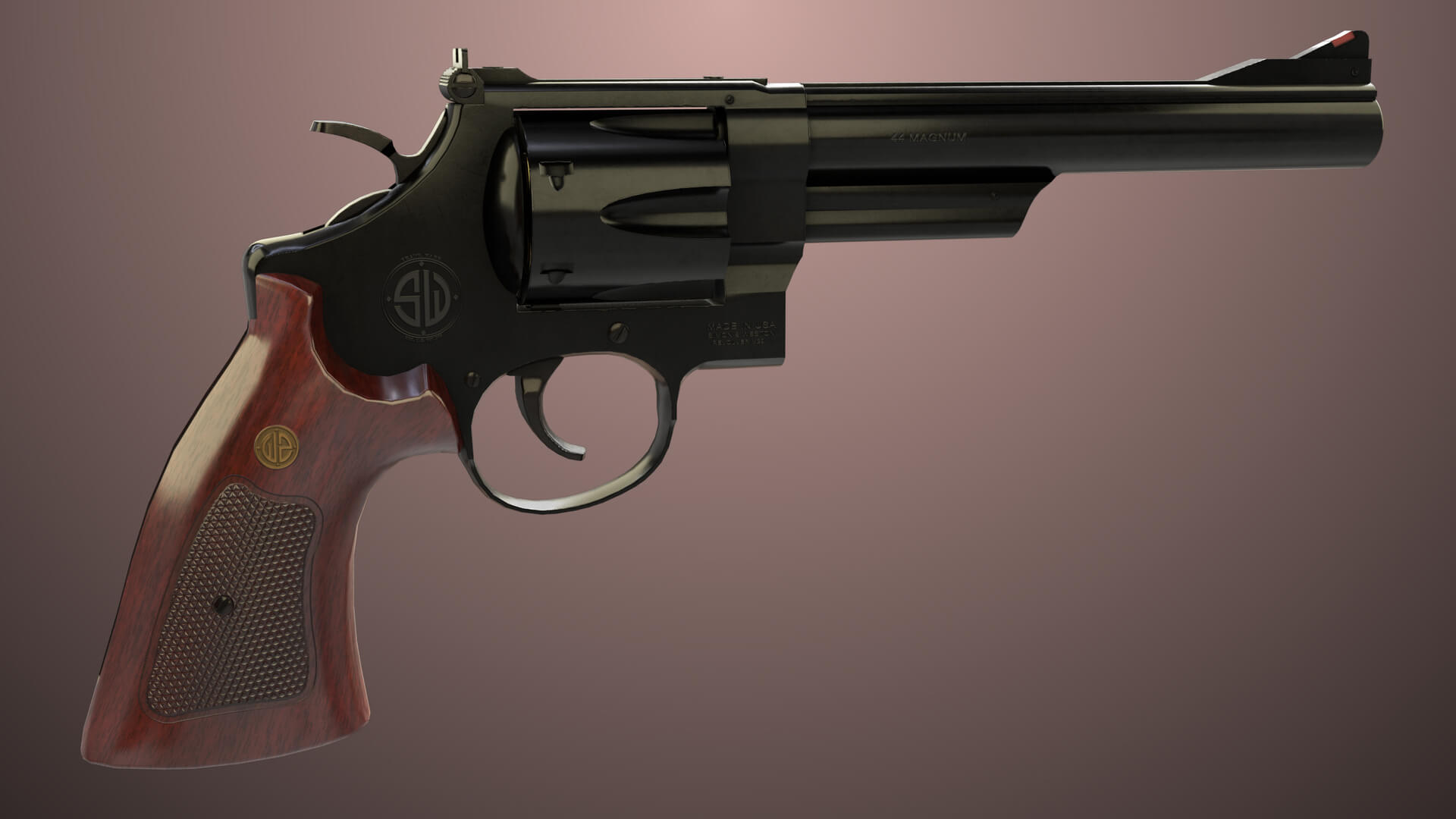 Revolver 01 M29 All PBR Unity UE Textures - 3D Model by Eight Vertex
