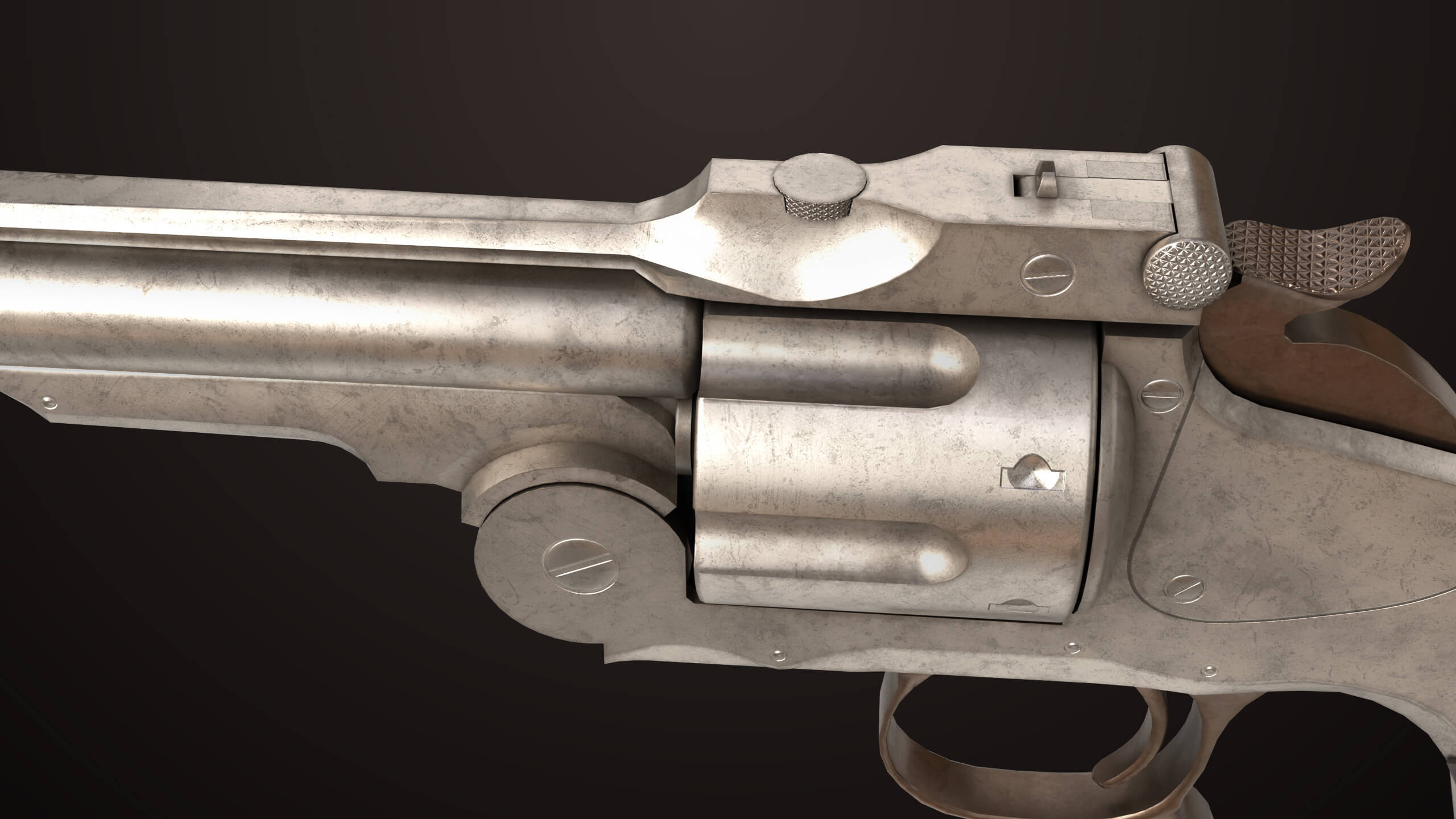 Revolver 02 Silver Smith Wesson M3 All PBR Unity UE Texture - 3D Model ...