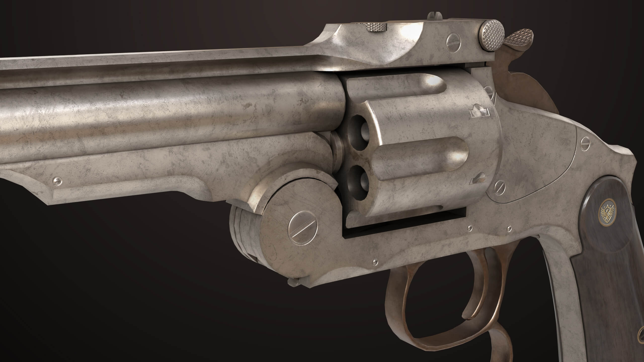 Revolver 02 Silver Smith Wesson M3 All PBR Unity UE Texture - 3D Model ...