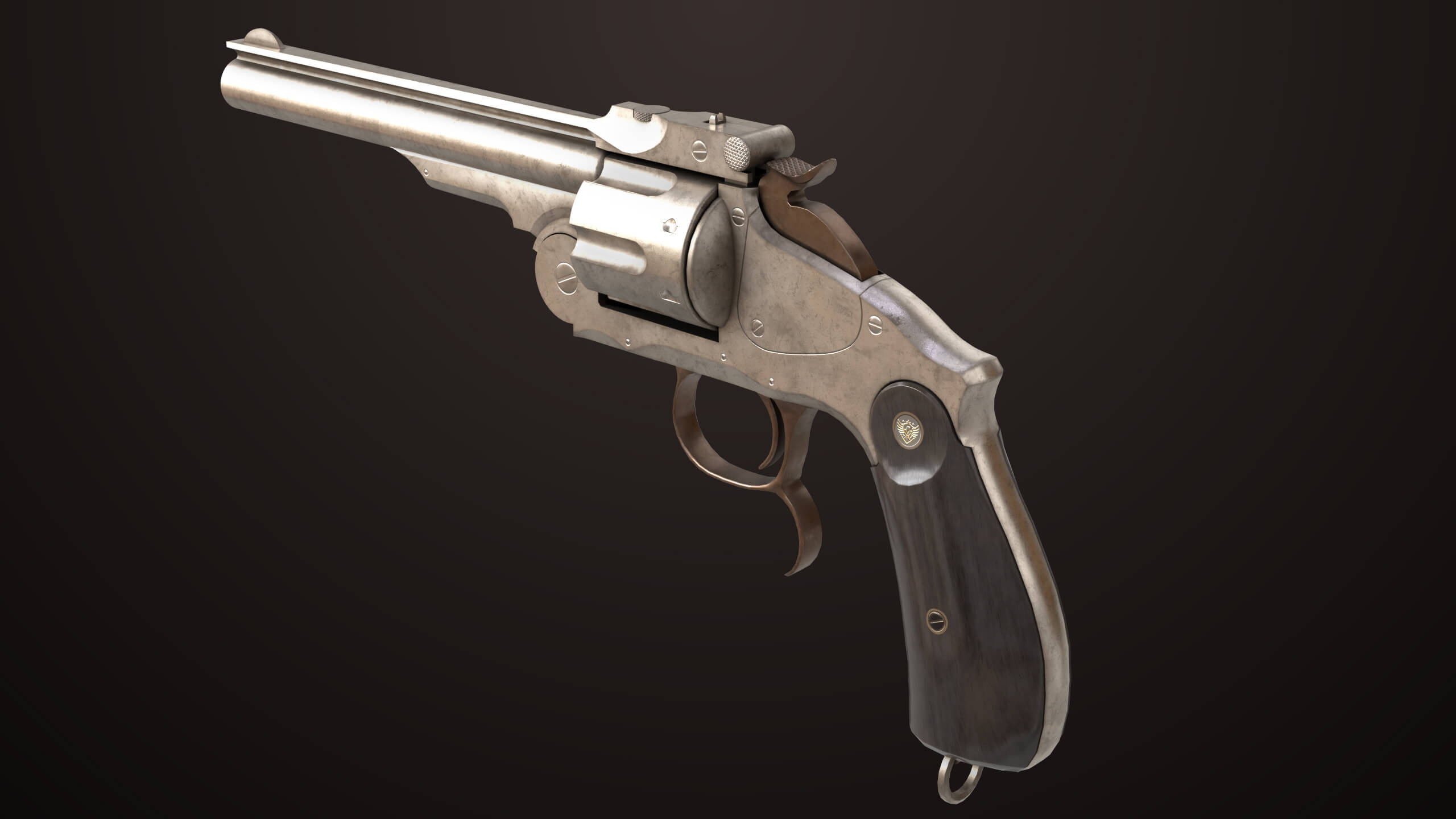 Revolver 02 Silver Smith Wesson M3 All PBR Unity UE Texture - 3D Model by Eight Vertex