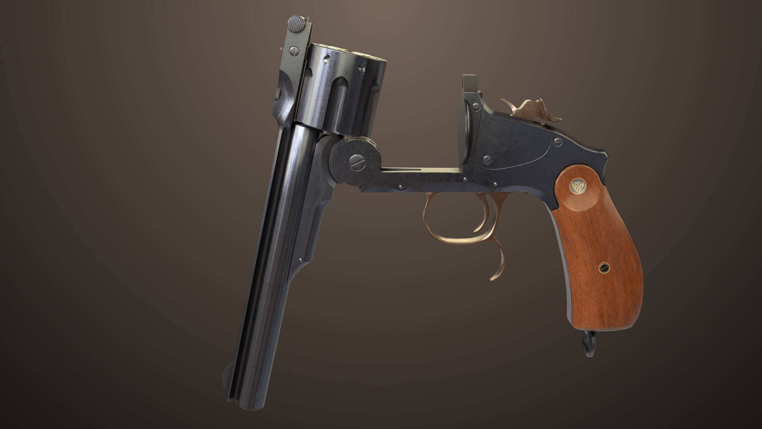 Black Revolver 02 Smith Wesson M 3 All PBR Unity UE Textures - 3D Model ...
