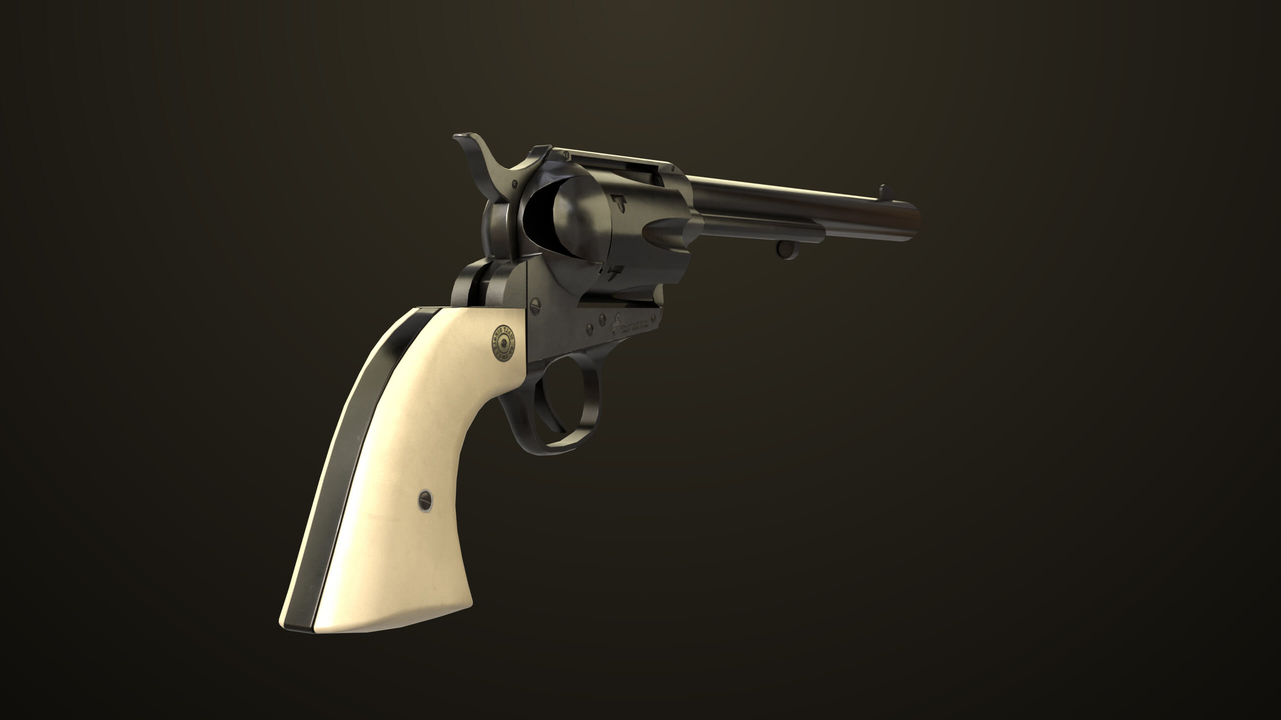 Revolver 03 Model Colt Black All PBR Unity UE Textures by Eight Vertex