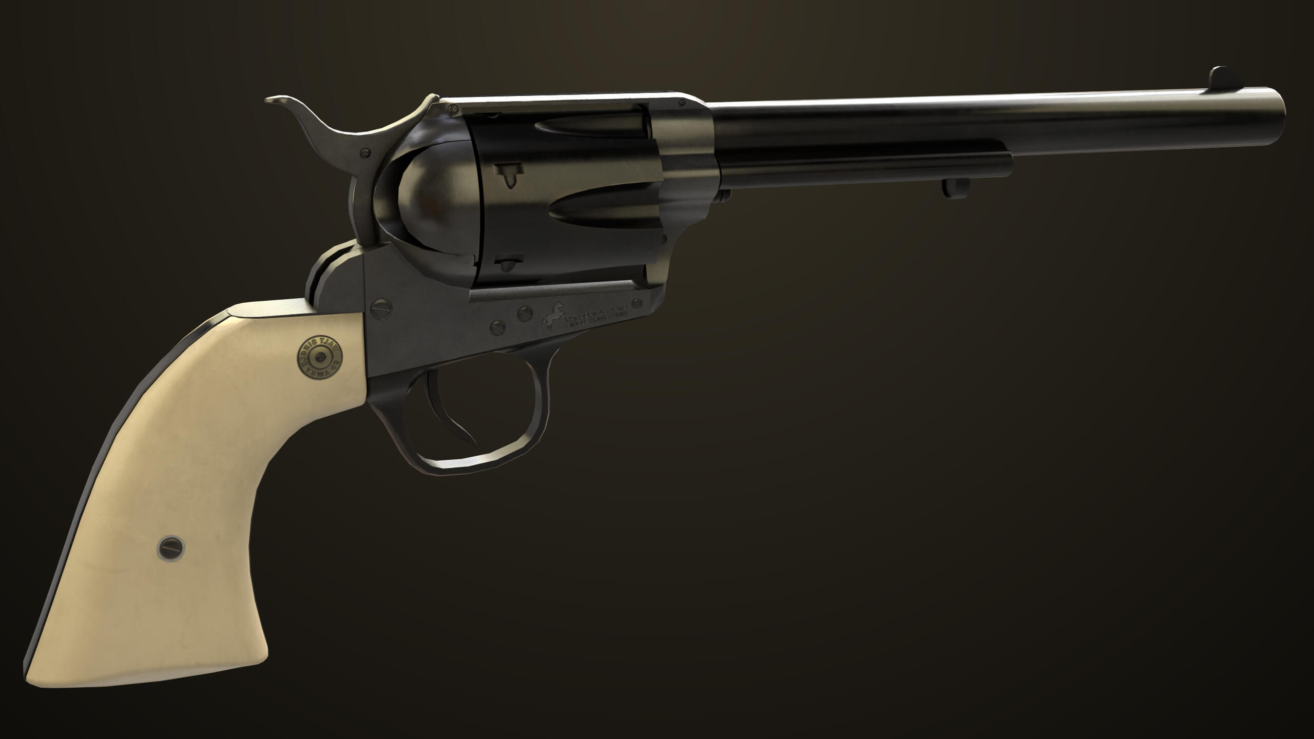 Revolver 03 Model Colt Black All PBR Unity UE Textures by Eight Vertex