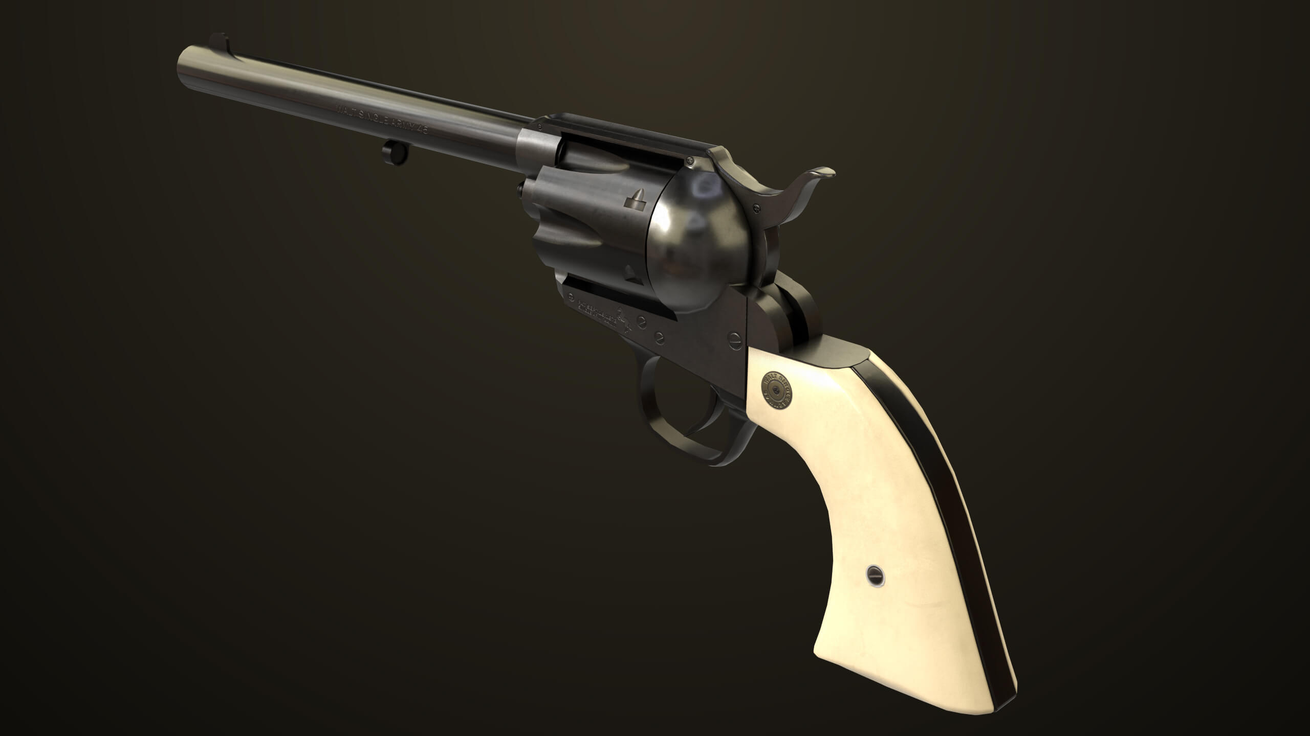 Revolver 03 Model Colt Black All PBR Unity UE Textures by Eight Vertex