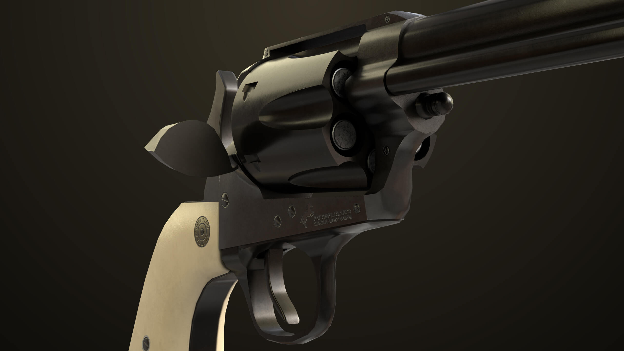 Revolver 03 Model Colt Black All PBR Unity UE Textures by Eight Vertex
