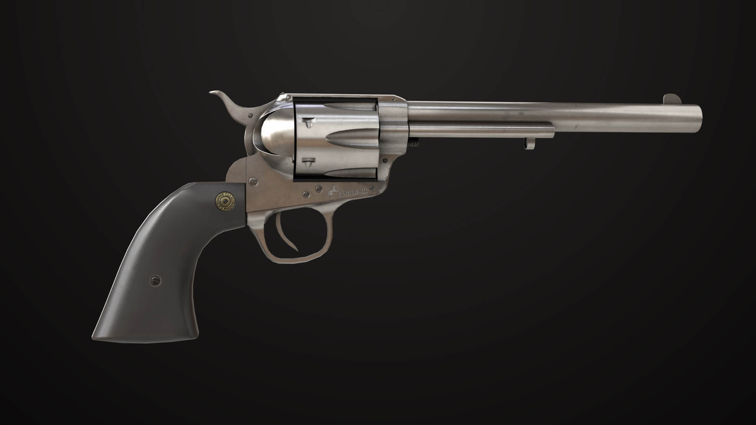 Revolver 03 Model Colt Silver All PBR Unity UE Textures by Eight Vertex