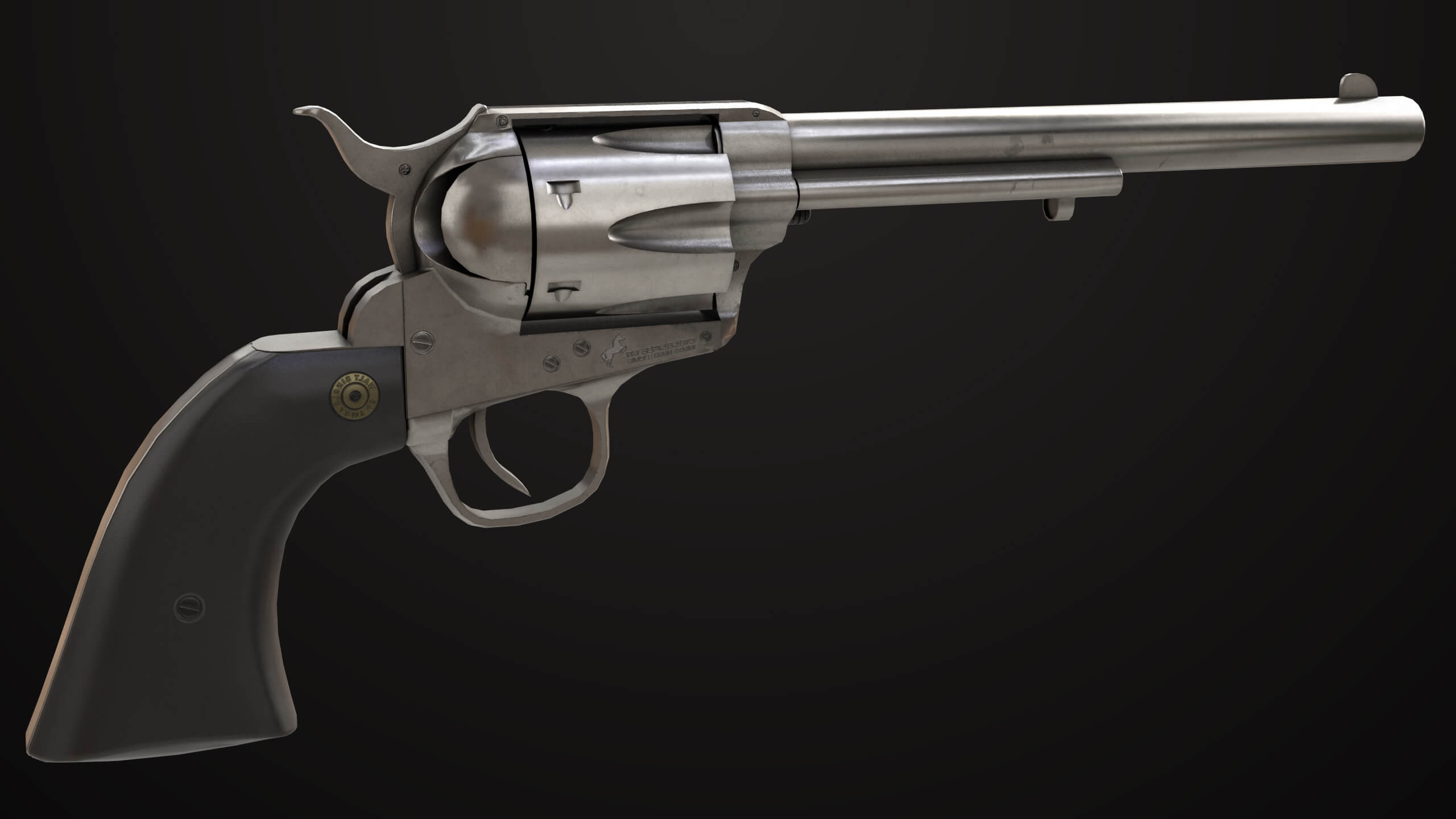 Revolver 03 Model Colt Silver All PBR Unity UE Textures by Eight Vertex