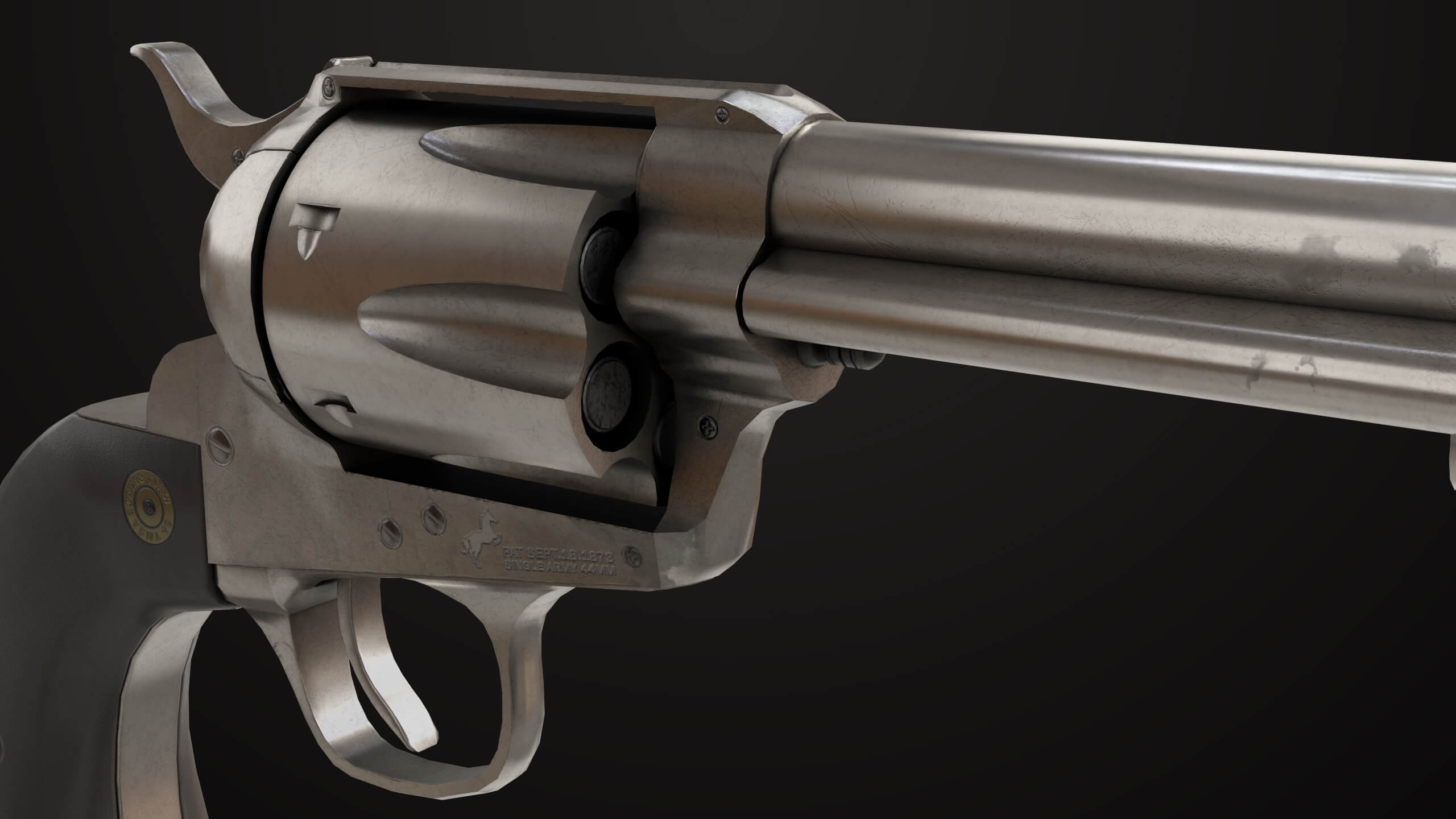 Revolver 03 Model Colt Silver All PBR Unity UE Textures by Eight Vertex