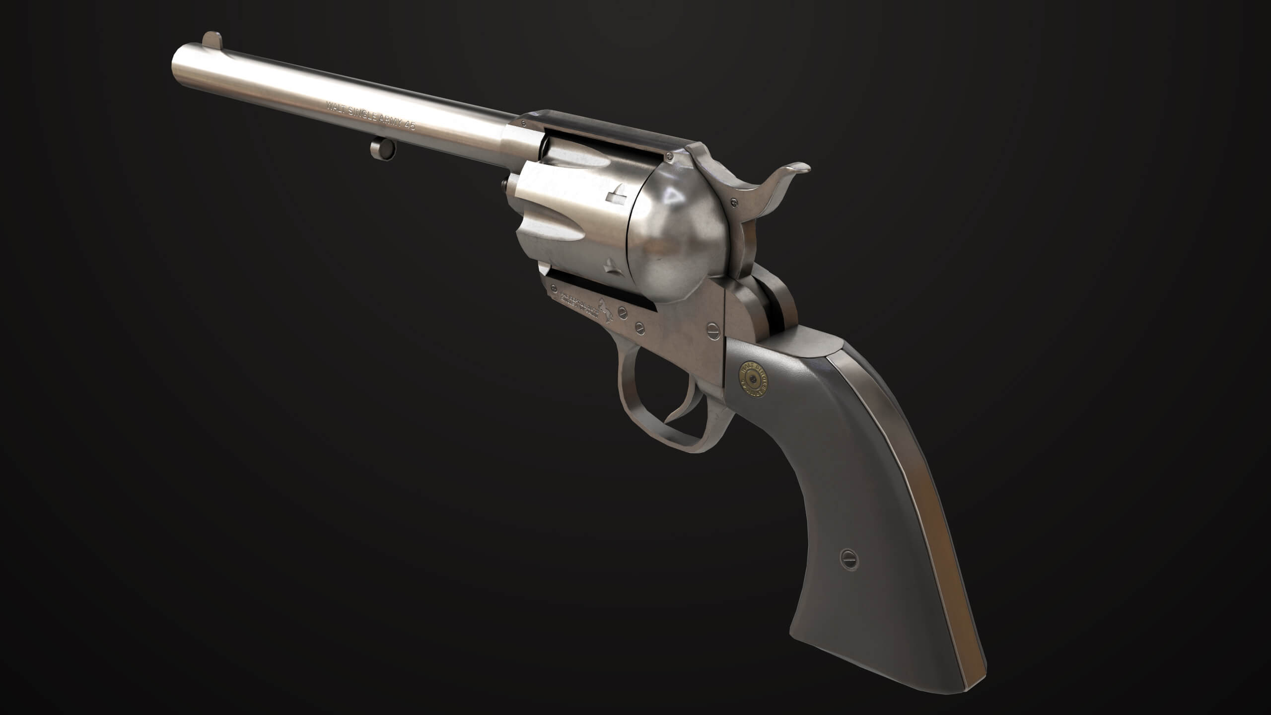 Revolver 03 Model Colt Silver All PBR Unity UE Textures by Eight Vertex